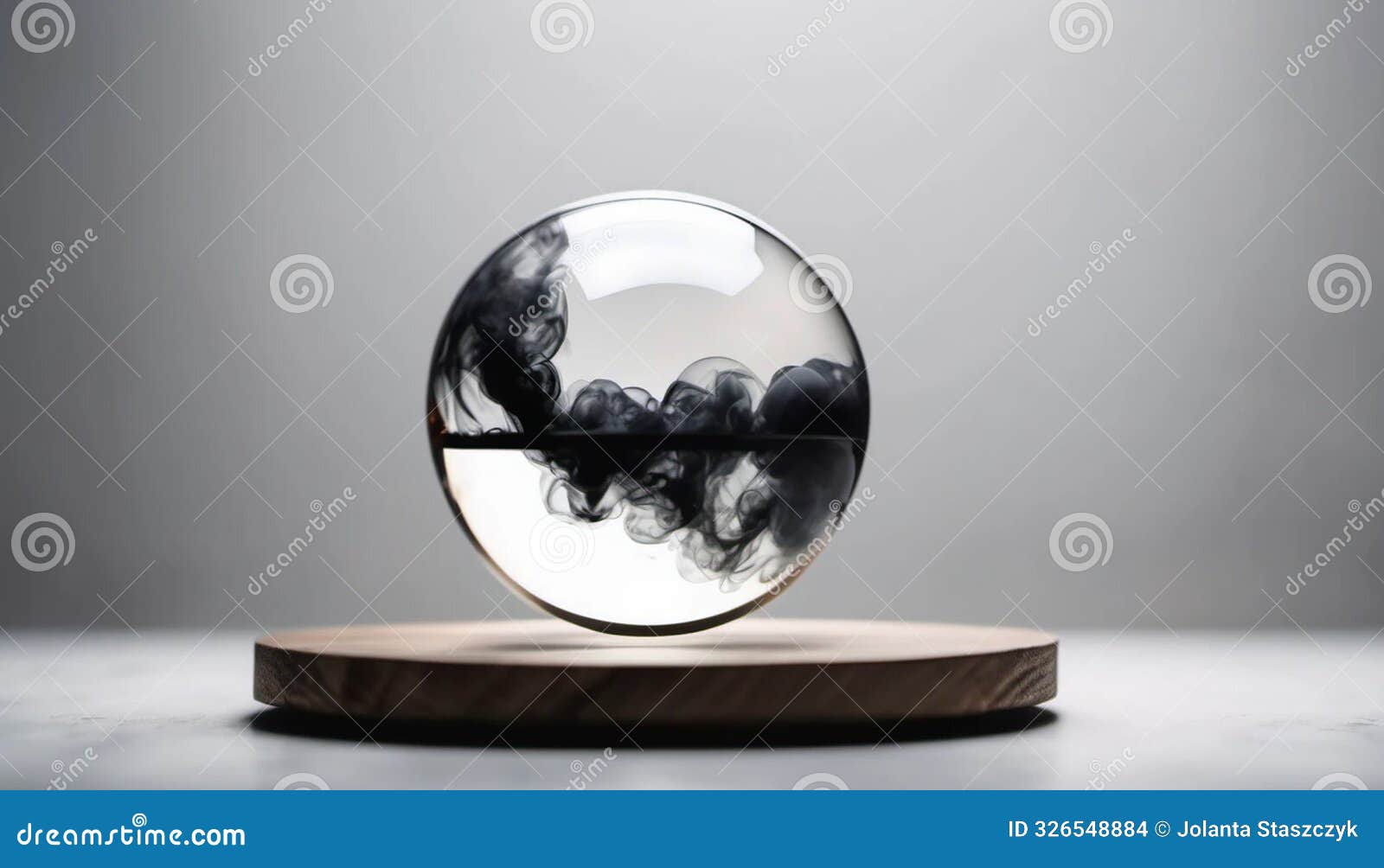 Glass Sphere with Black Smoke Inside Stock Illustration - Illustration ...