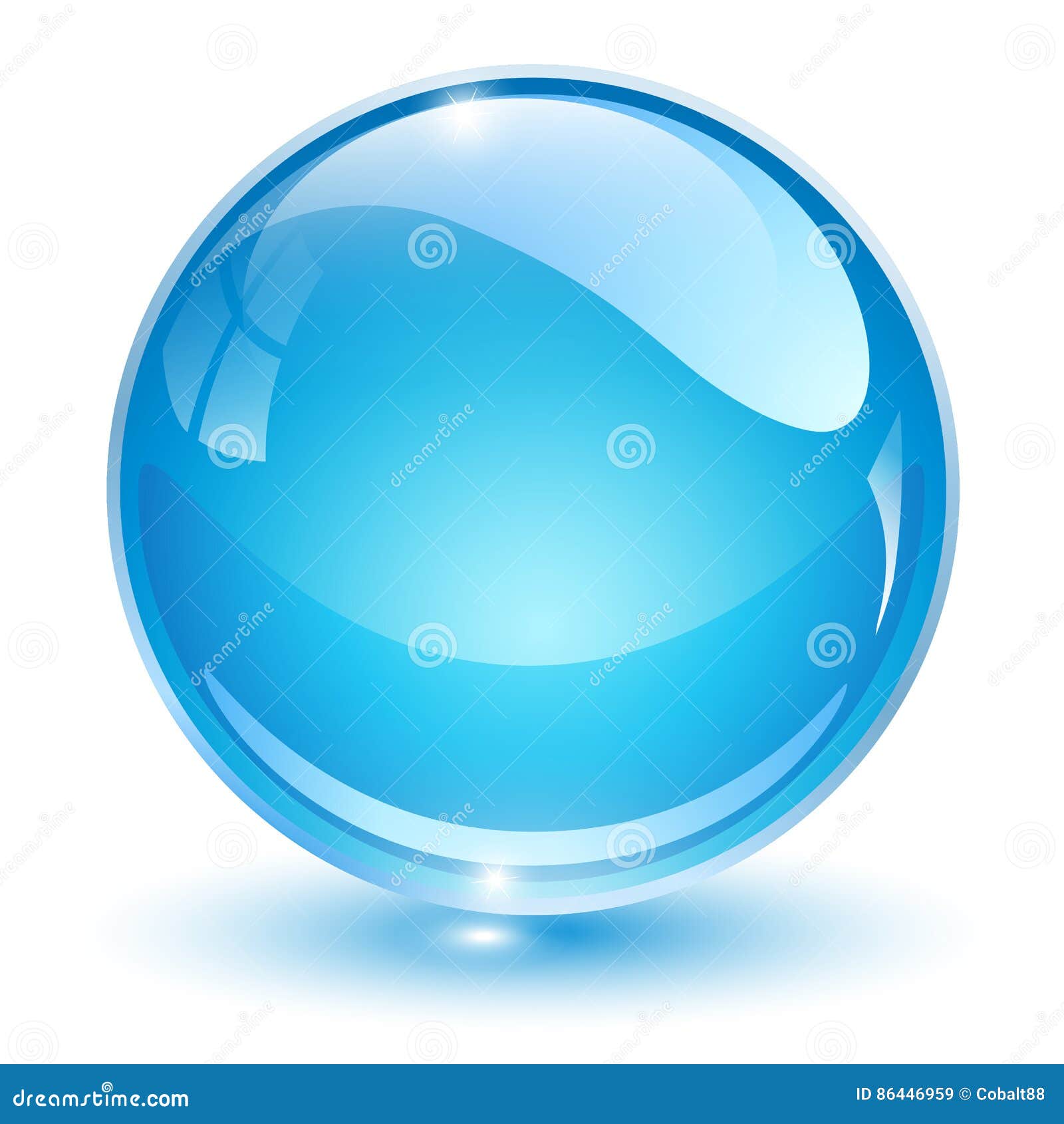 Glass sphere blue stock vector. Illustration of design - 86446959