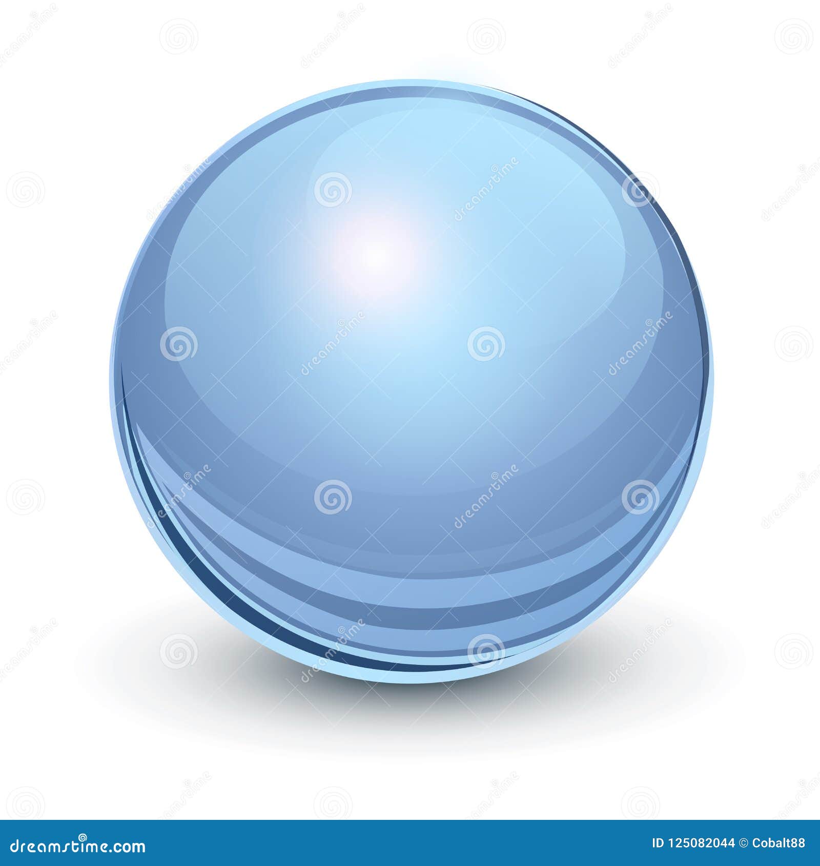 Glass sphere blue stock vector. Illustration of bubble - 125082044