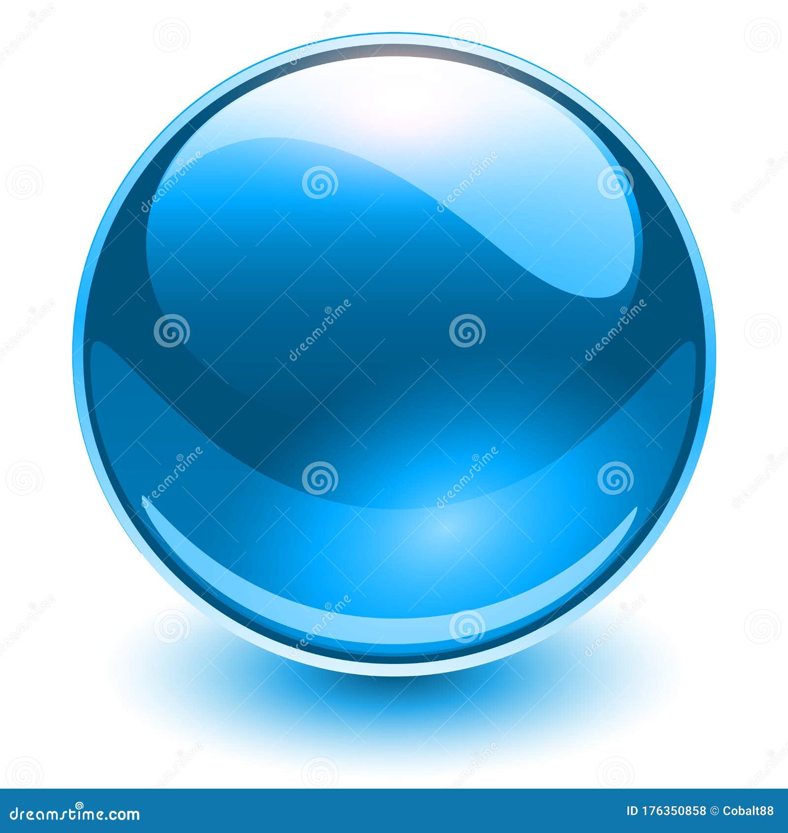Glass sphere blue stock vector. Illustration of sphere - 176350858