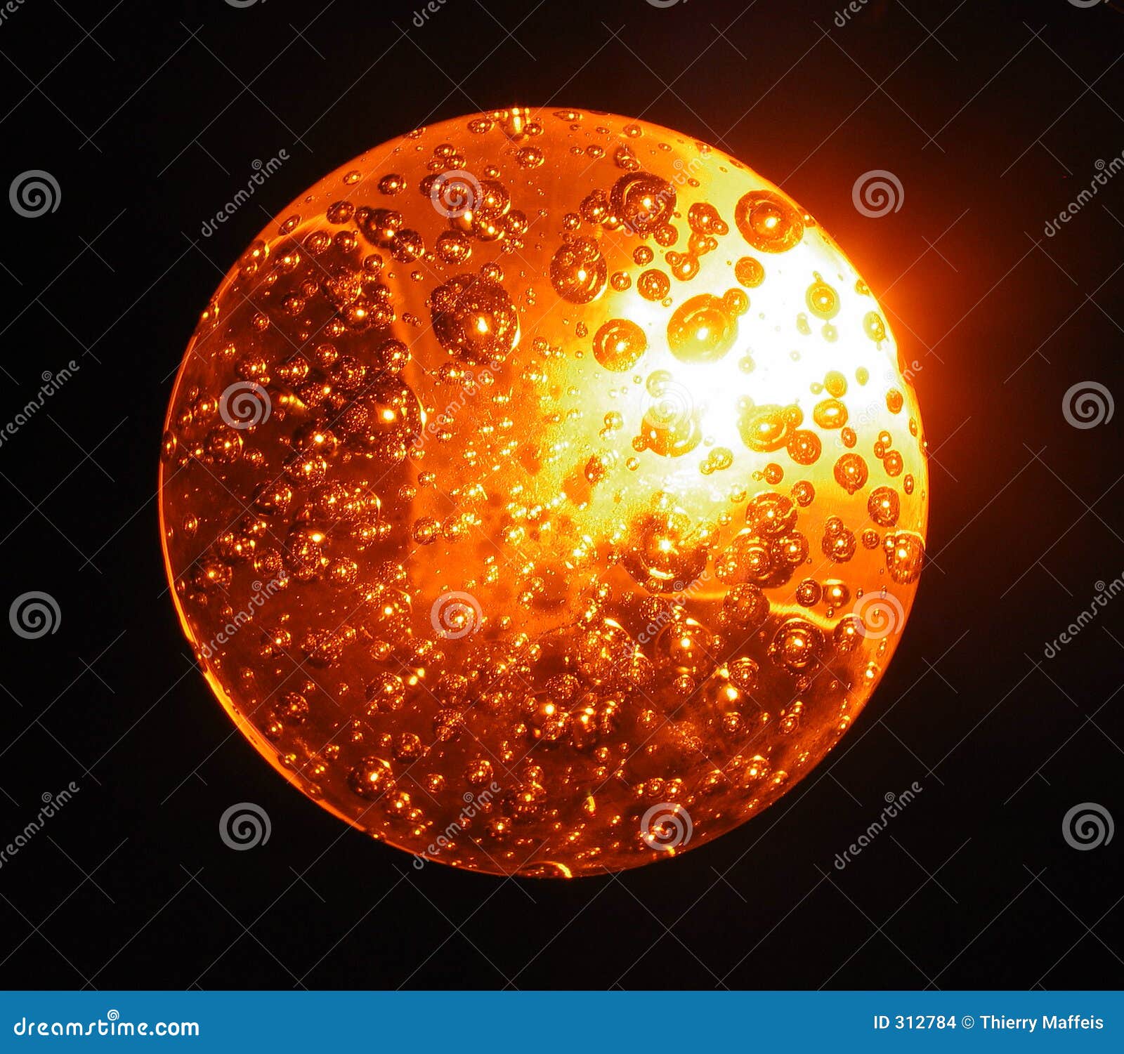 Glass sphere with bubbles stock photo. Image of background - 312784