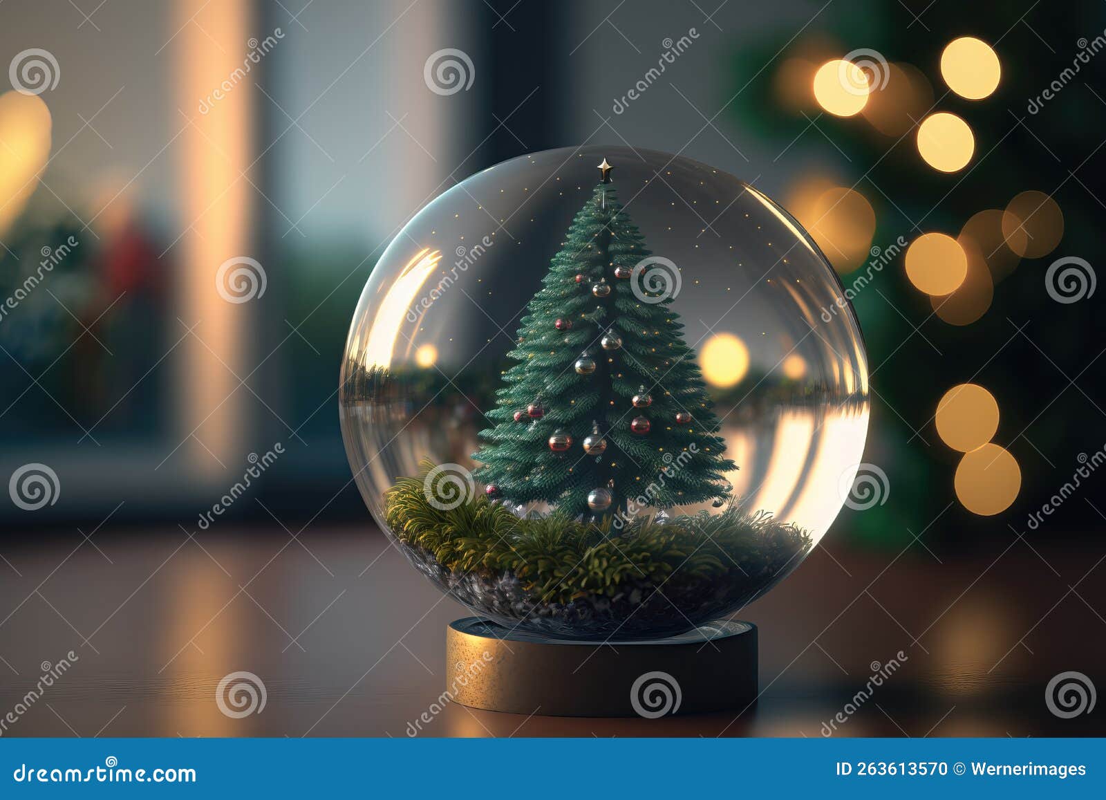 Glass Sphere with Christmas Tree in it, Illustration Stock Illustration ...