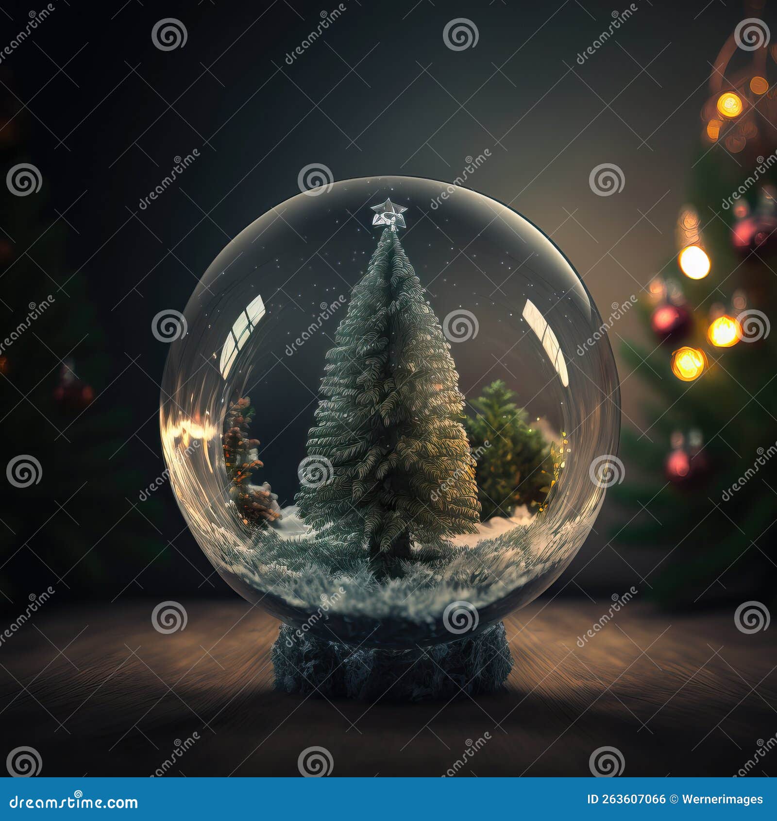 Glass Sphere with Christmas Tree in it, Illustration Stock Illustration ...