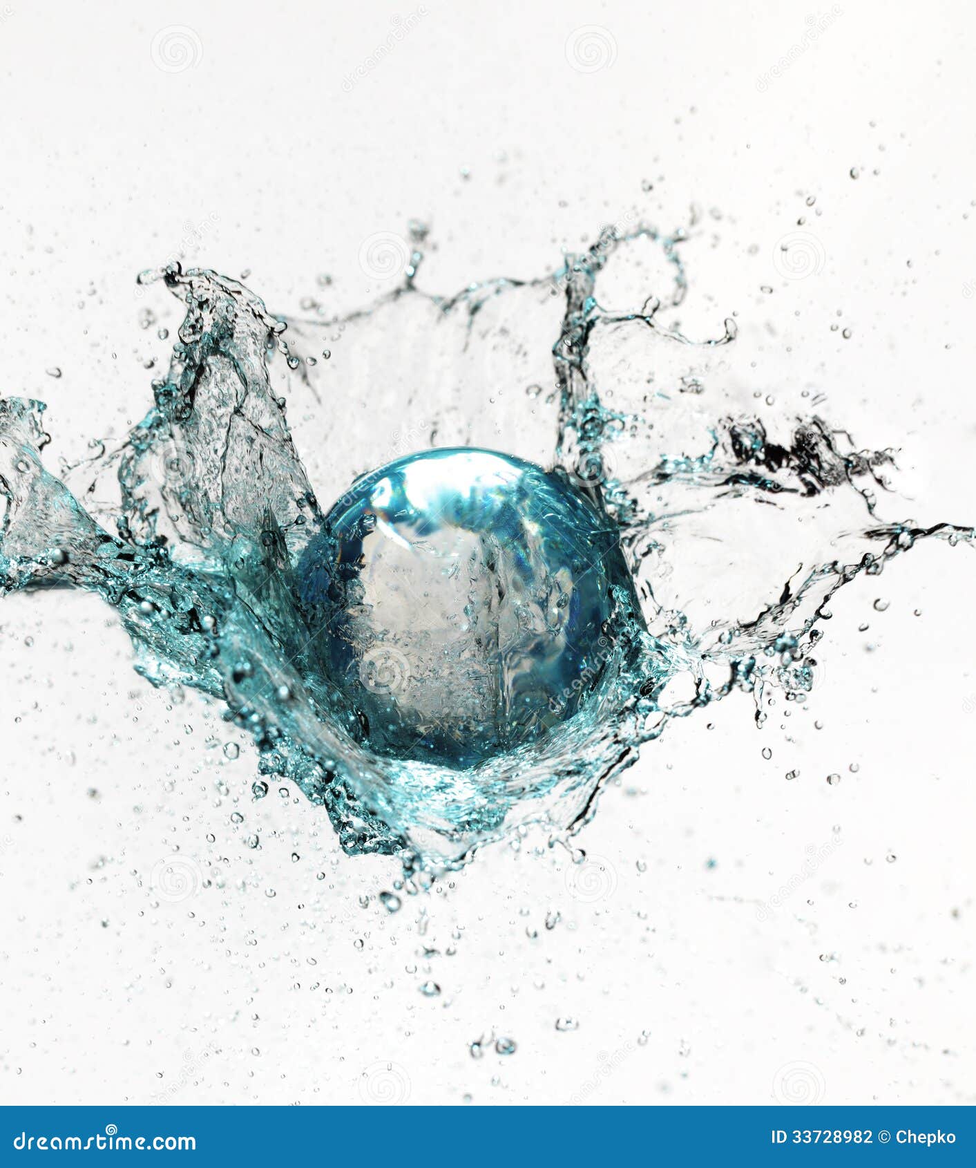 Glass sphere fall in water stock photo. Image of pouring - 33728982