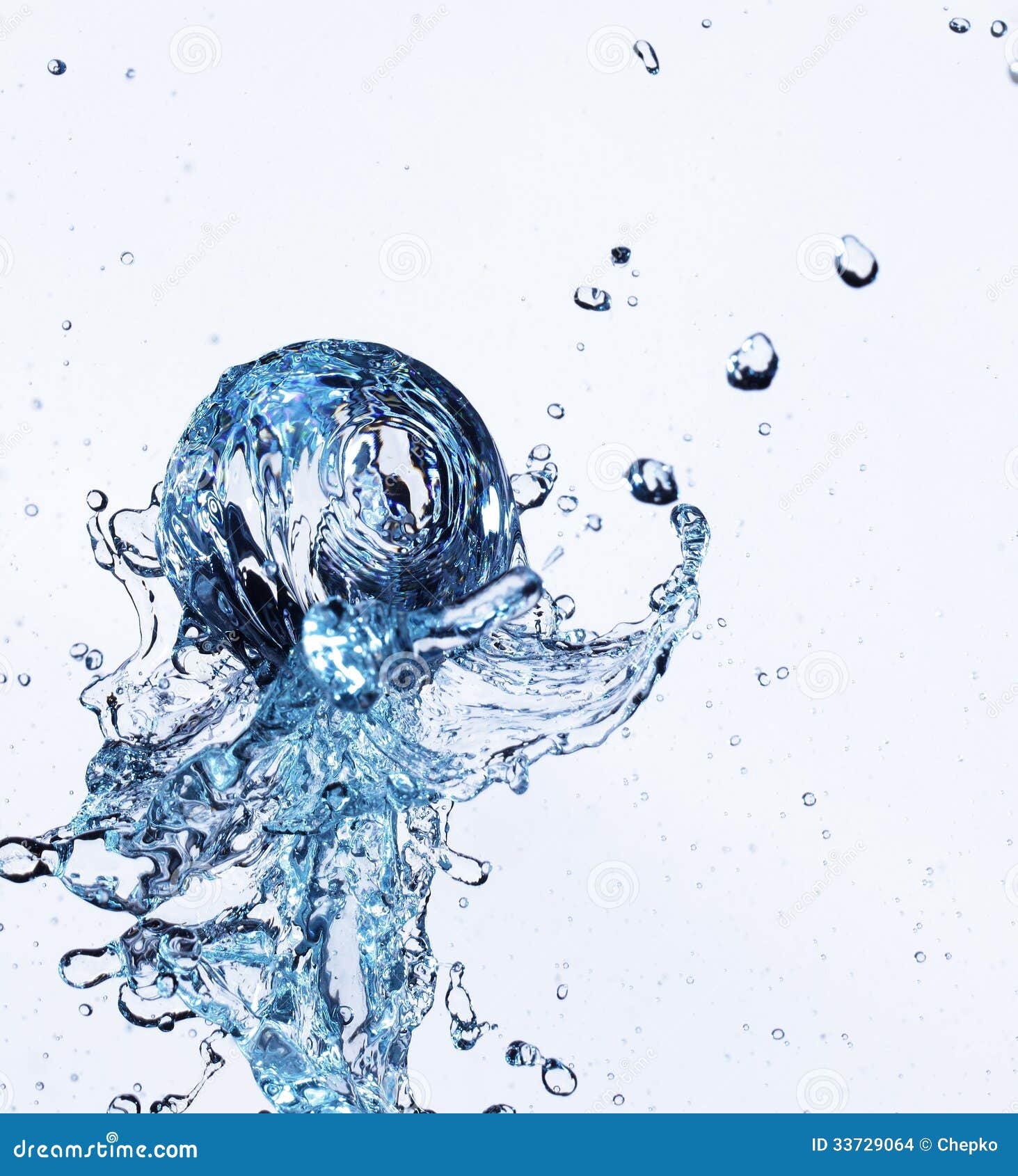 Glass sphere fall in water stock photo. Image of closeup - 33729064