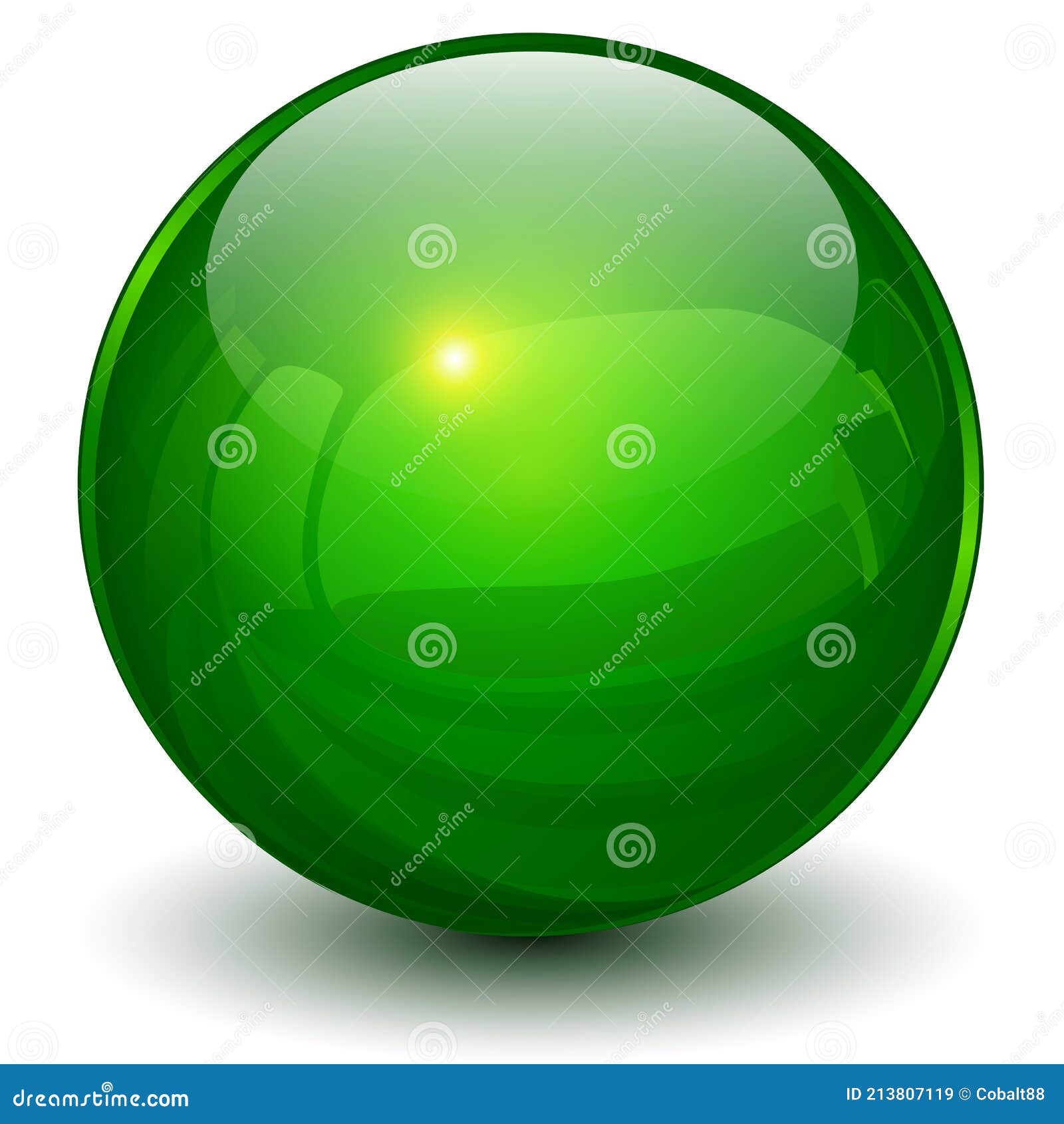 Glass sphere green 3D icon stock vector. Illustration of reflection ...