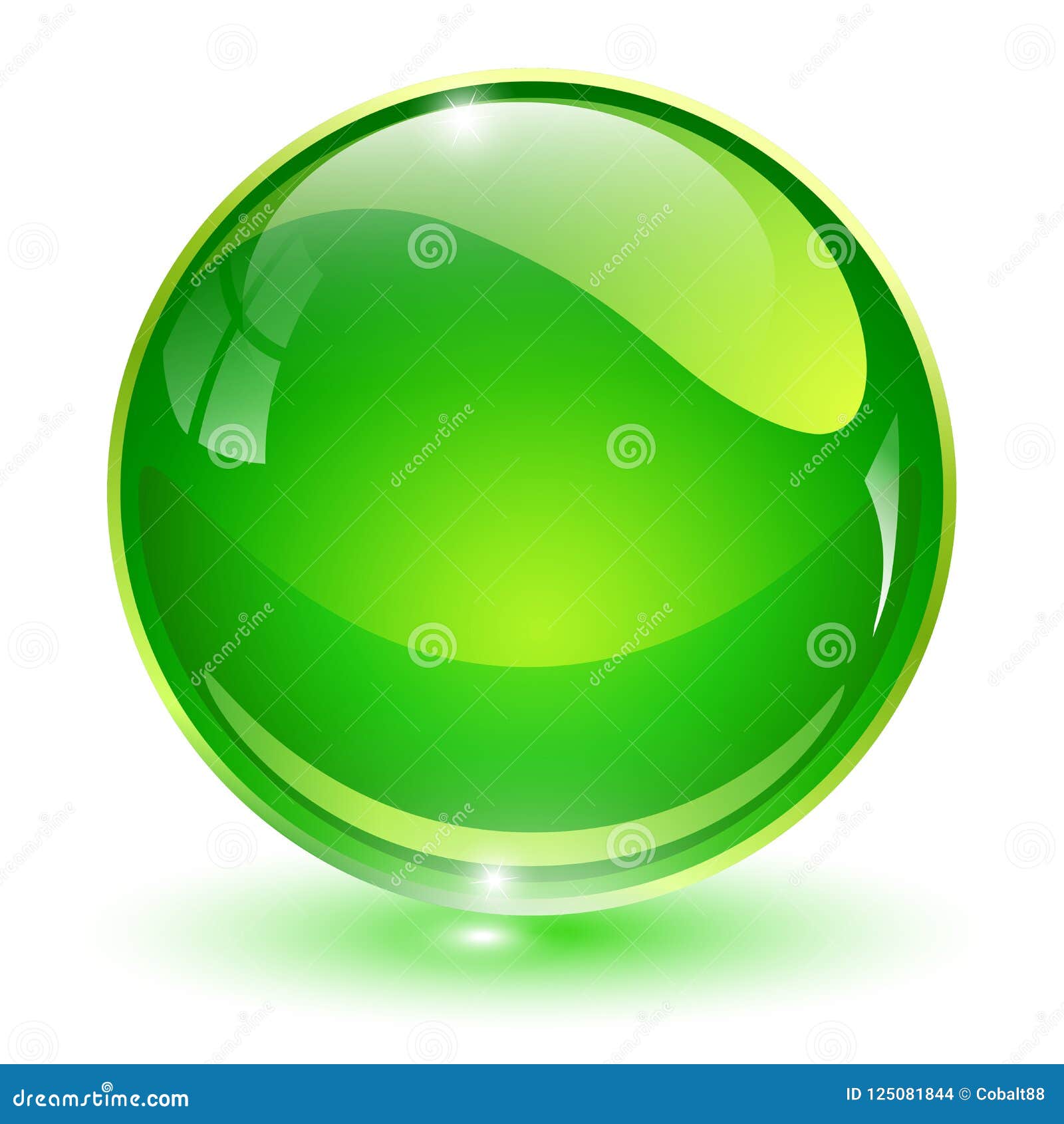 Glass sphere green stock vector. Illustration of mirrored - 125081844