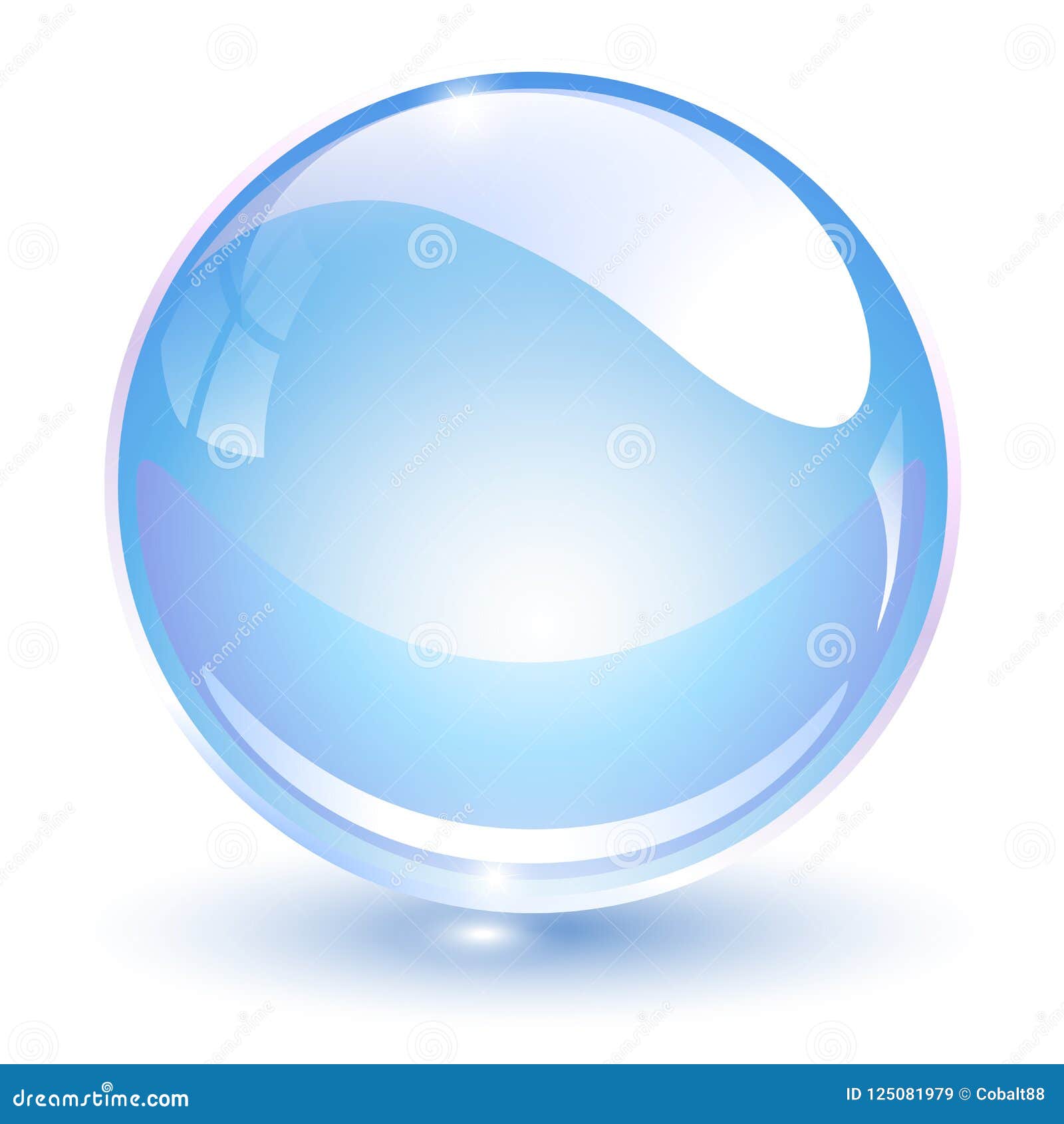 Glass sphere light blue stock vector. Illustration of mirror - 125081979