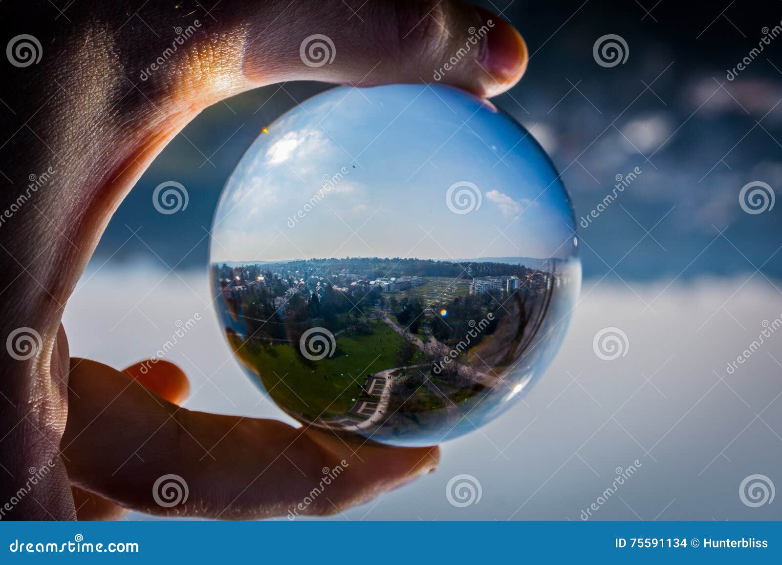 Glass Sphere Perspective Outdoors Park Killesberg Stuttgart Germany ...