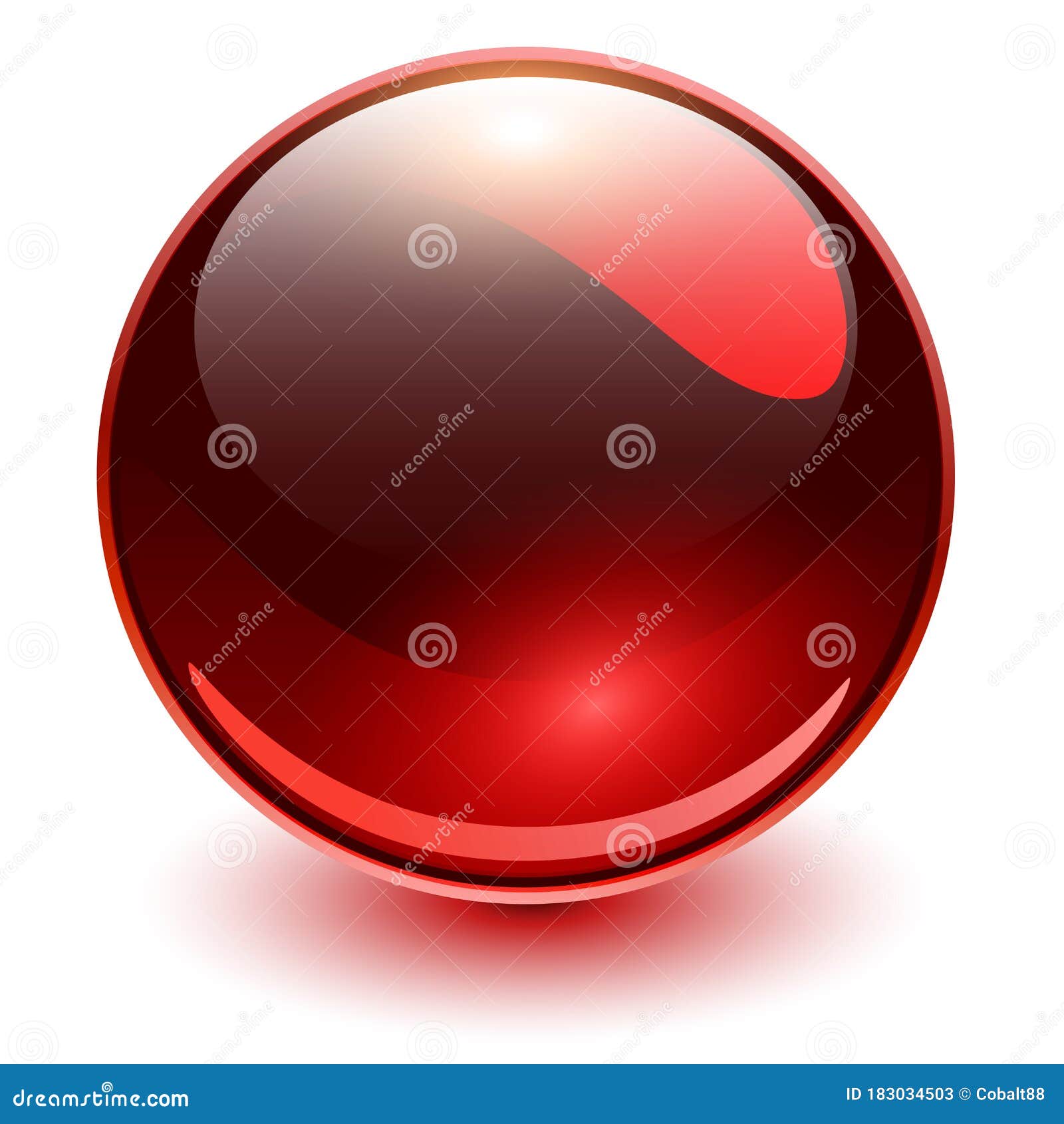 Glass sphere red stock vector. Illustration of spring - 183034503