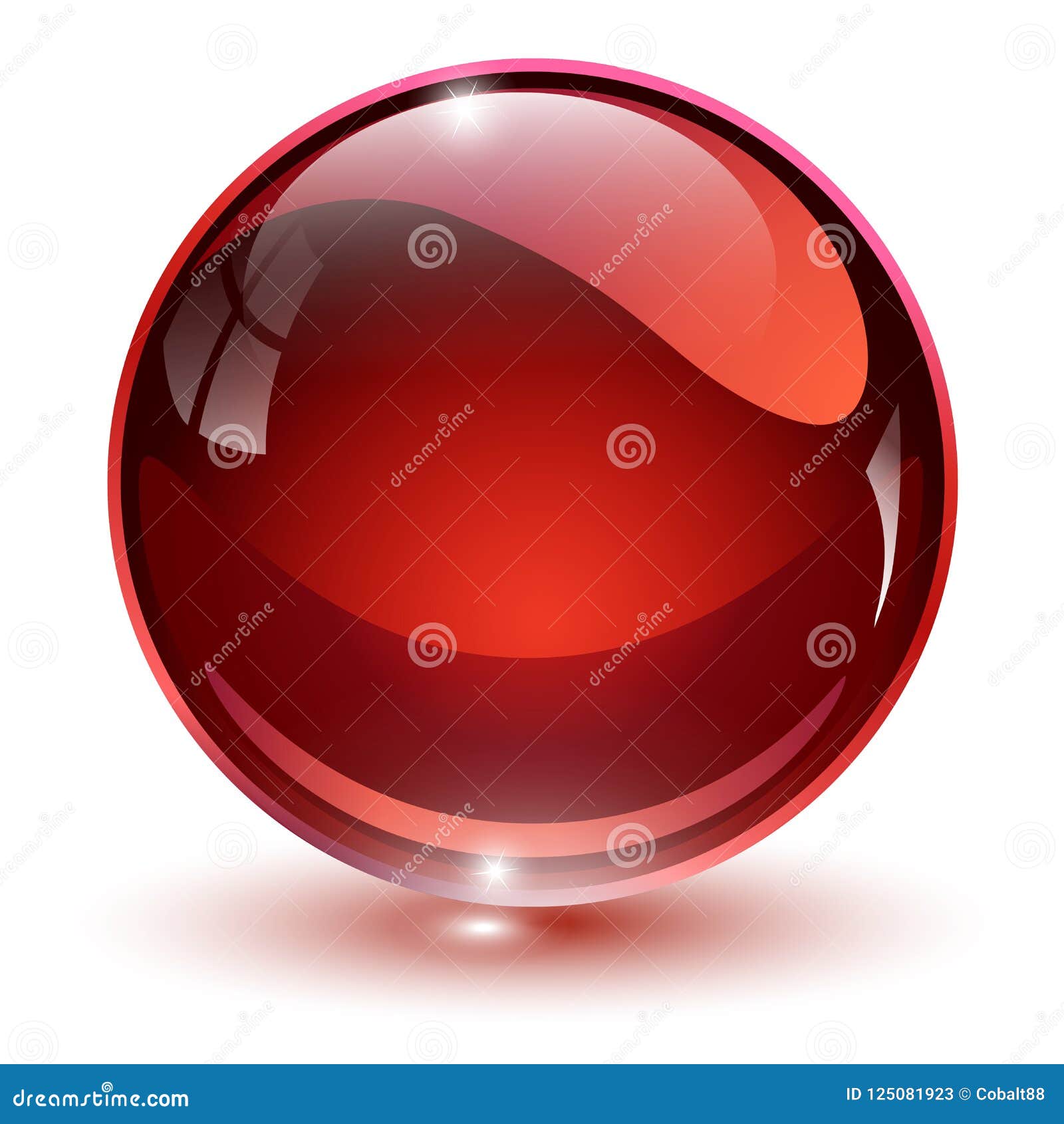 Glass sphere red stock vector. Illustration of ball - 125081923