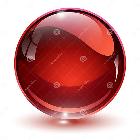 Glass sphere red stock vector. Illustration of ball - 125081923