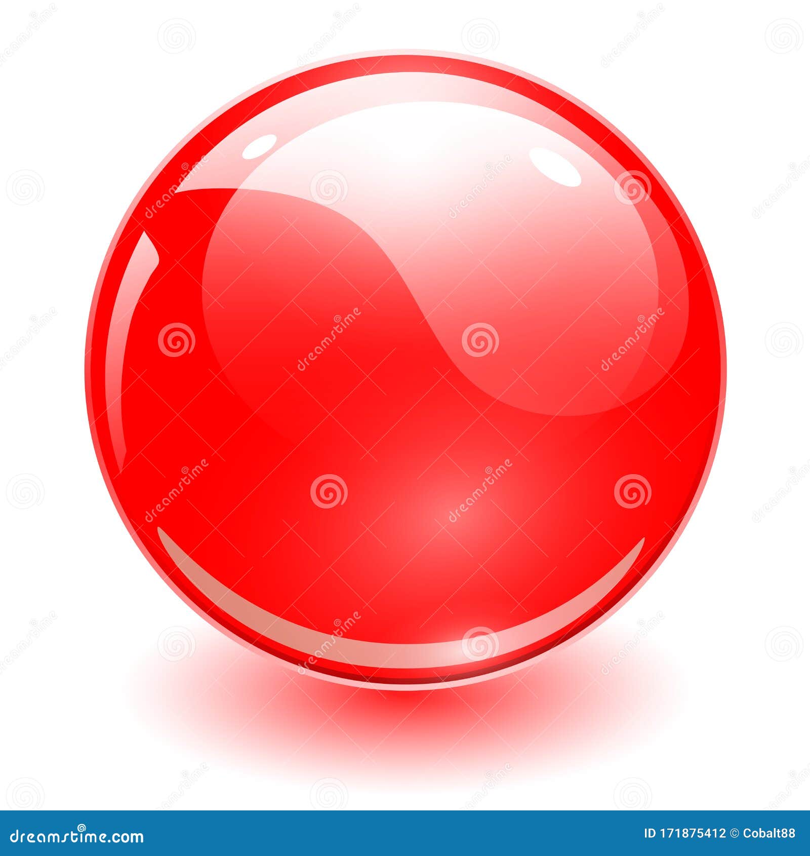 Glass sphere red stock vector. Illustration of reflection - 171875412