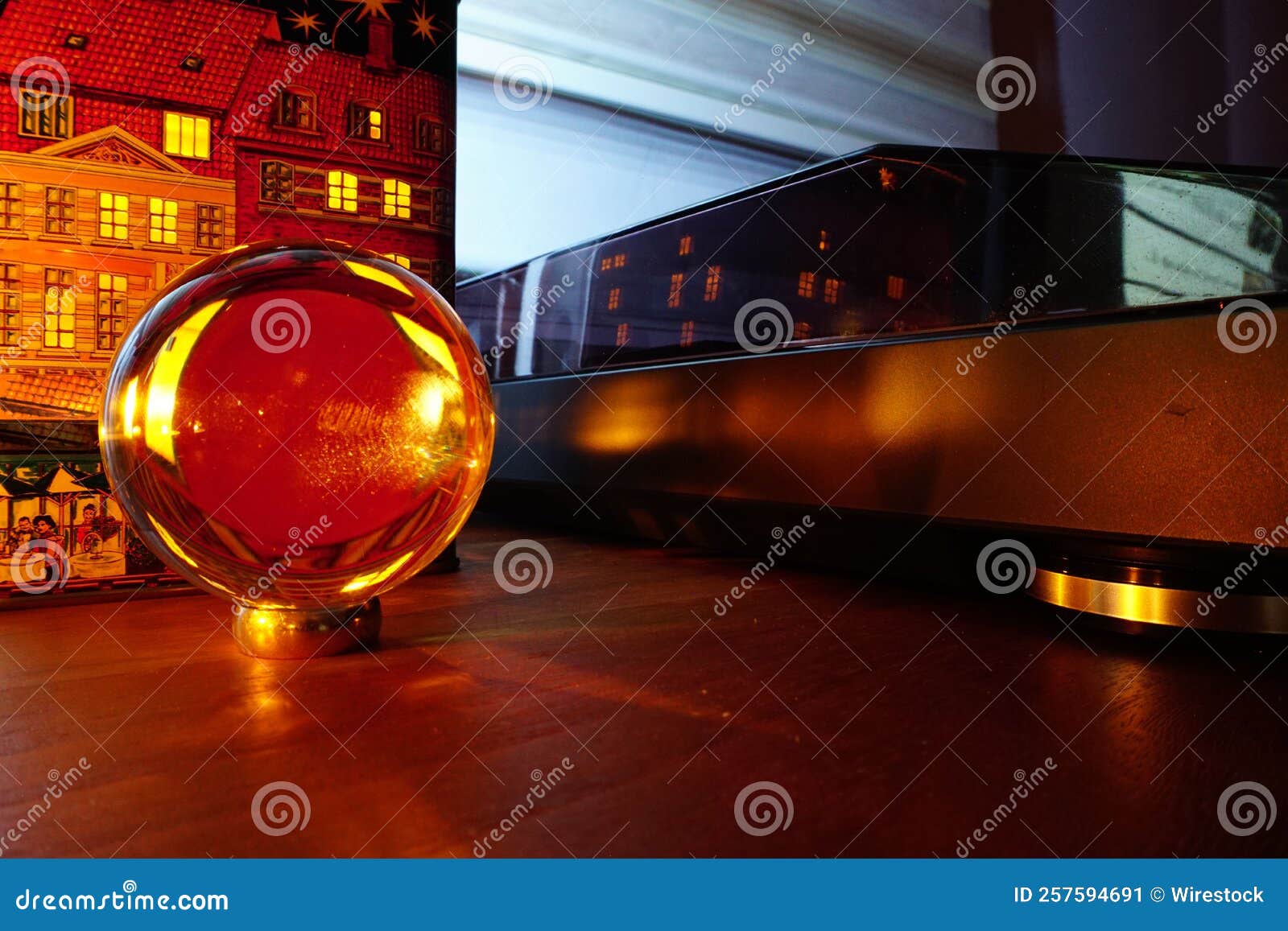 Glass Sphere with Reverse Reflection with Buildings in the Background ...