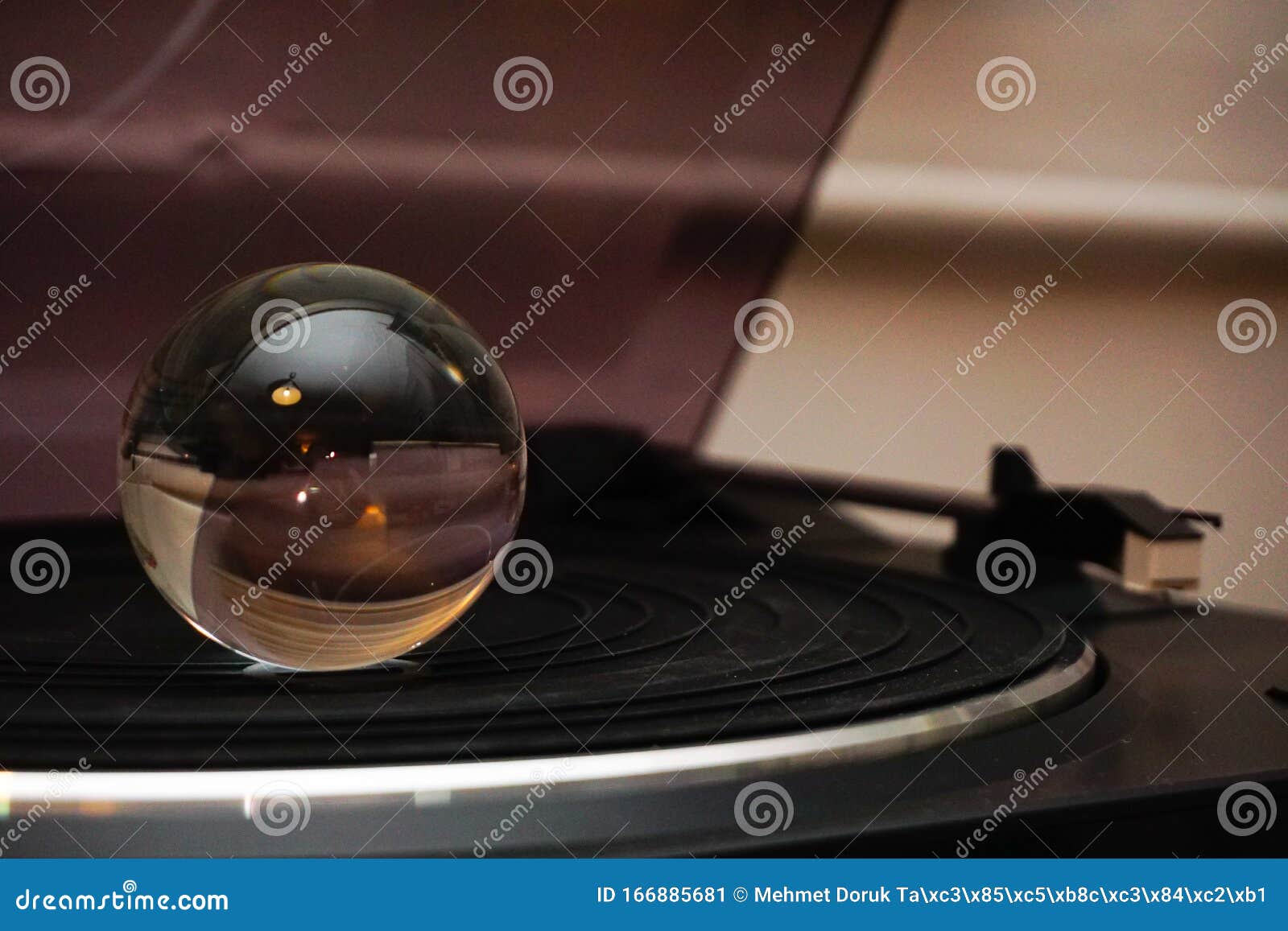 Glass Sphere with Reverse Reflection in Hand Stock Image - Image of ...