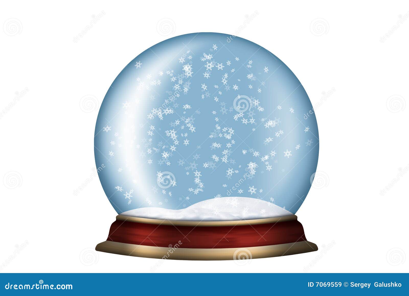 Glass Sphere with Snow Isolated Stock Illustration - Illustration of ...