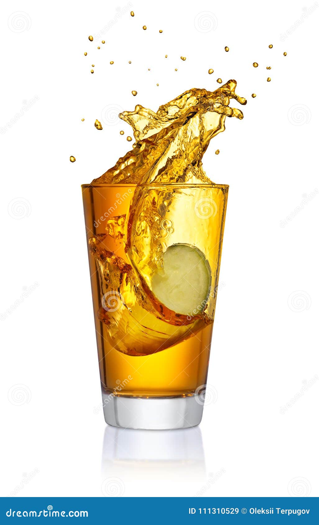 Glass of Splashing Apple Juice Stock Image - Image of slice, spilling ...