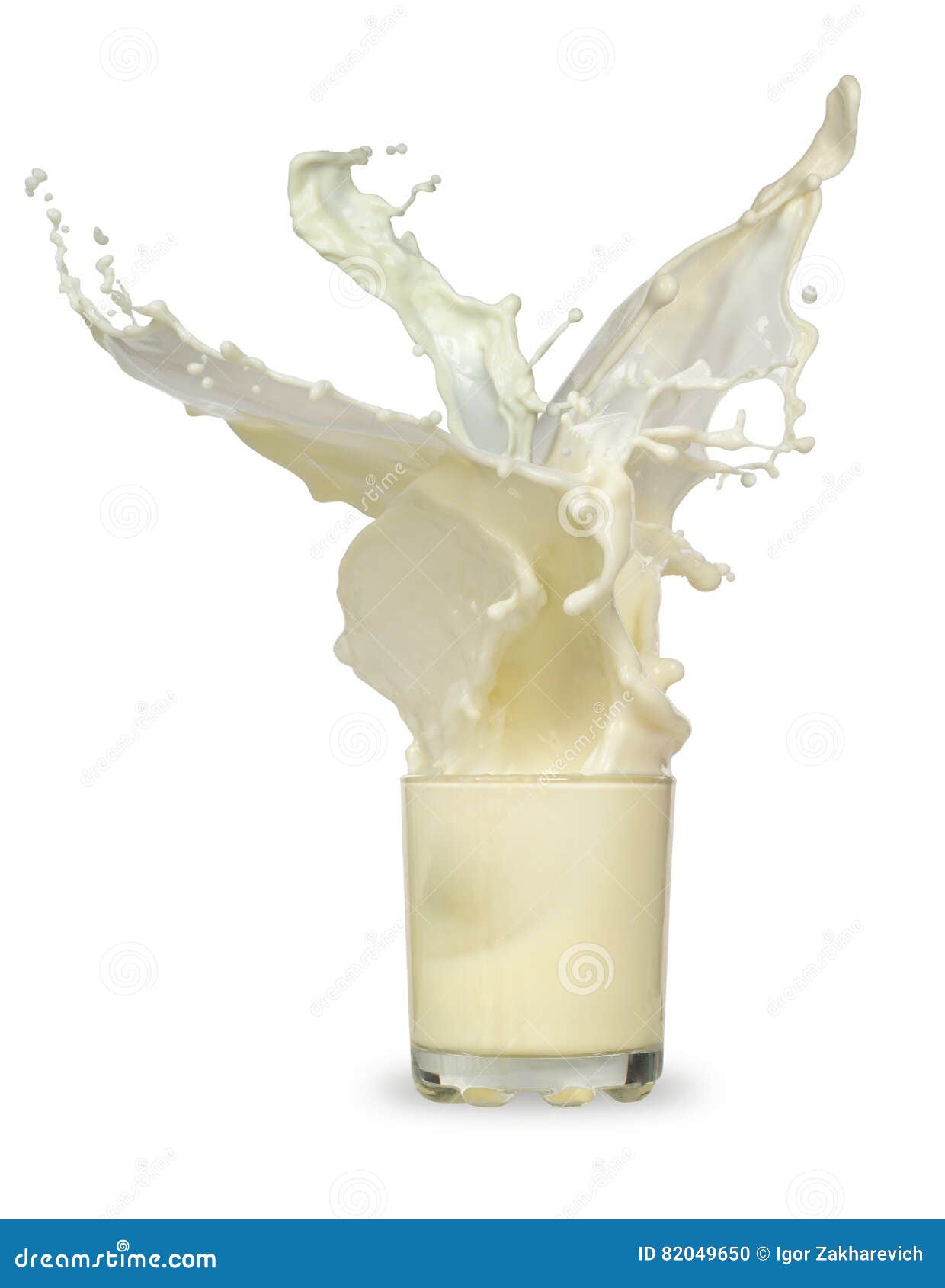 Glass of Splashing Milk Isolated Stock Photo - Image of dairy, lactic ...