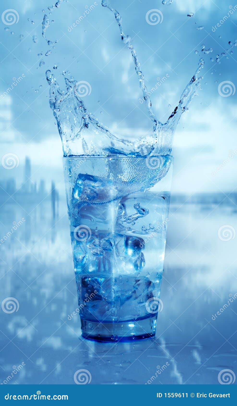 Glass with splashing water stock image. Image of liquid - 1559611