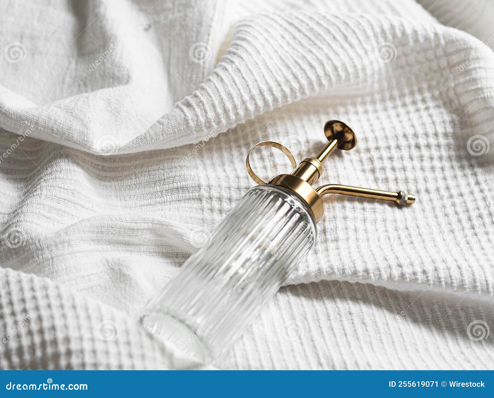 Glass Spray Perfume on a White Cloth Stock Image - Image of liquid ...