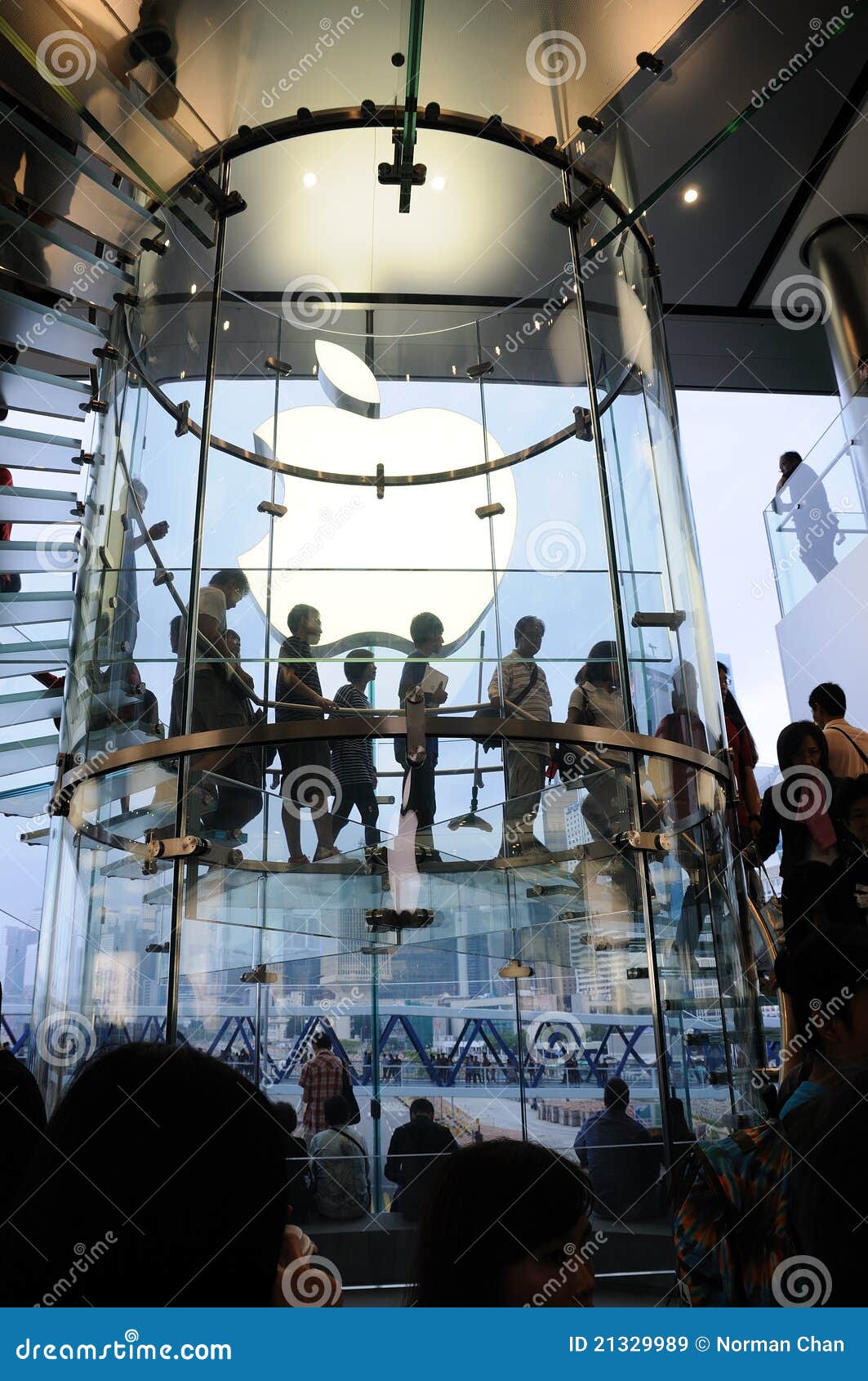 Glass stair in Apple store editorial stock image. Image of hong - 21329989