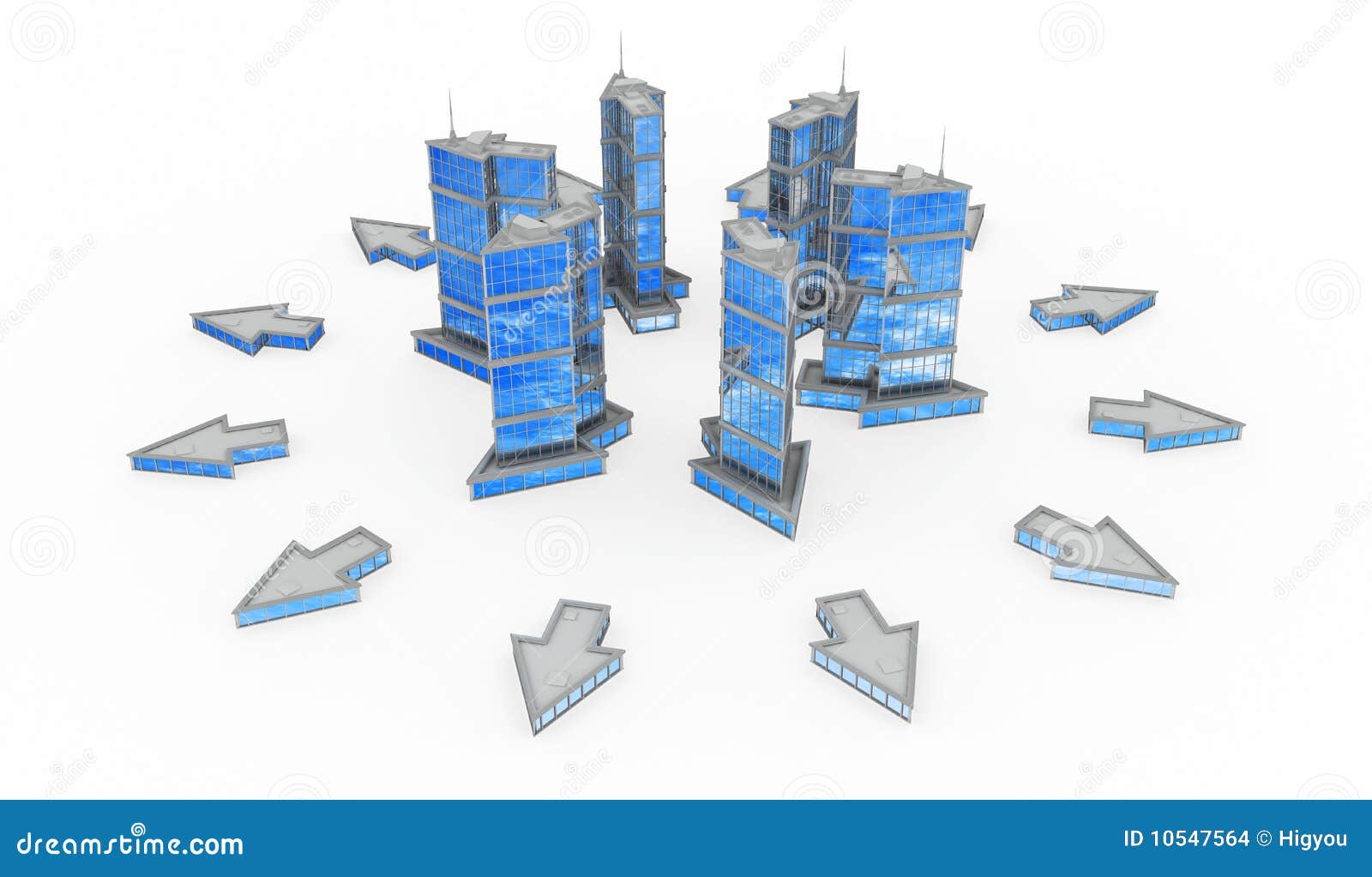 Glass and Steel, Arrow Building Spread Stock Illustration ...