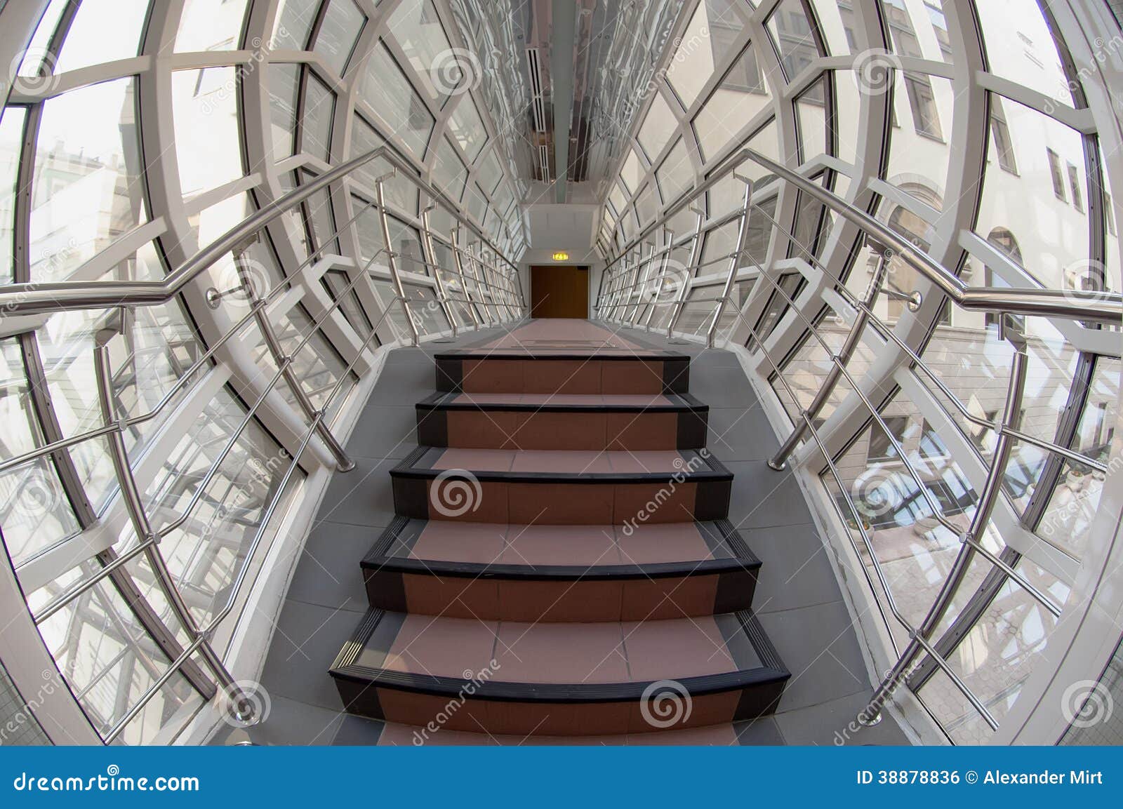 Glass and steel corridor stock photo. Image of futuristic - 38878836