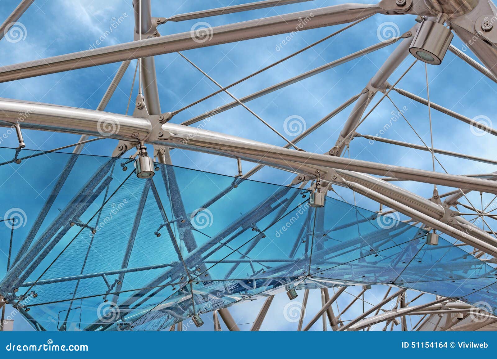 Glass and steel structure stock photo. Image of bridge - 51154164