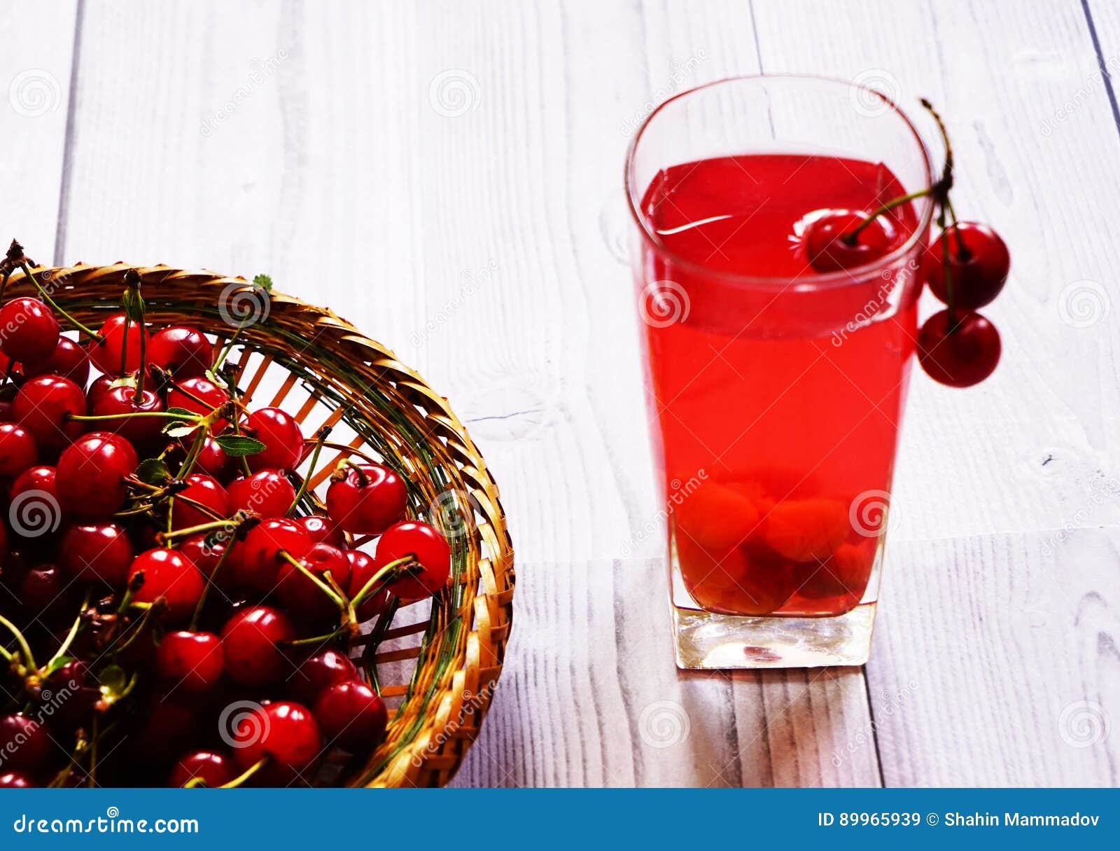 Glass of Stewed Sweet Cherry Fruit Stock Image - Image of food, bone ...