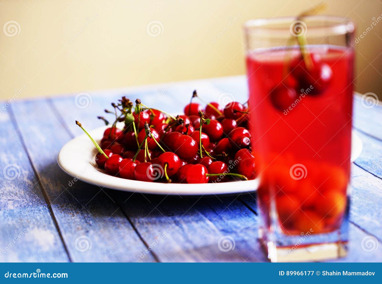 Glass of Stewed Sweet Cherry Fruit Stock Image - Image of dish, bright ...