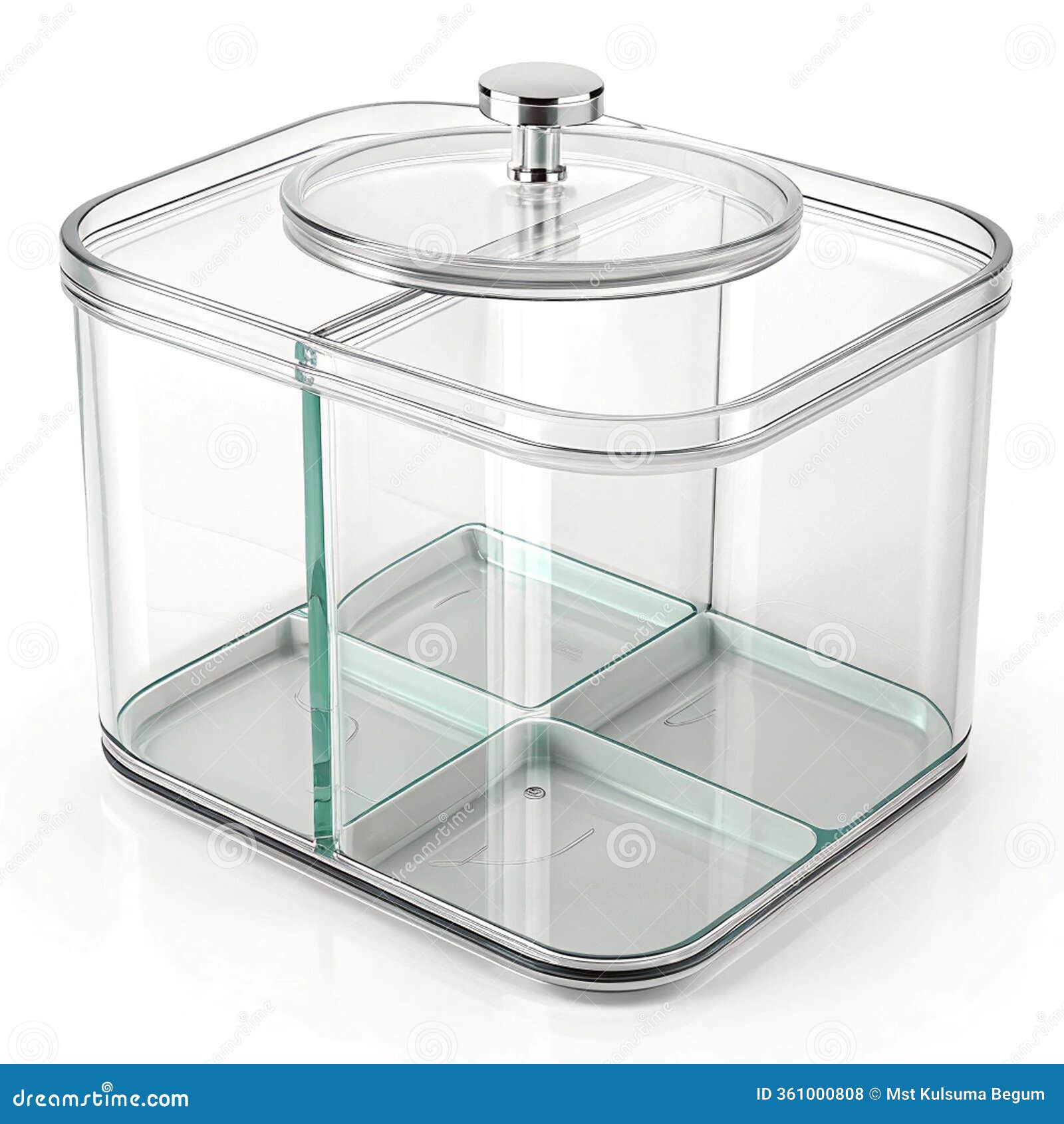 Glass Storage Container with Divider PNG Stock Photo - Image of divider ...