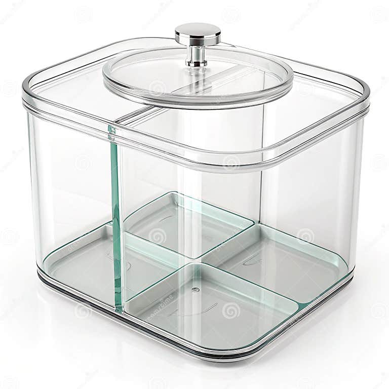 Glass Storage Container with Divider PNG Stock Photo - Image of divider ...