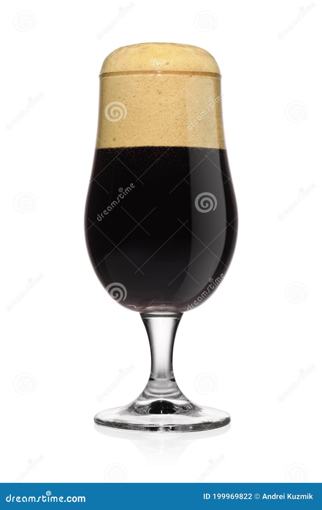 Glass of Stout Dark Beer Isolated on a White Stock Photo - Image of ...