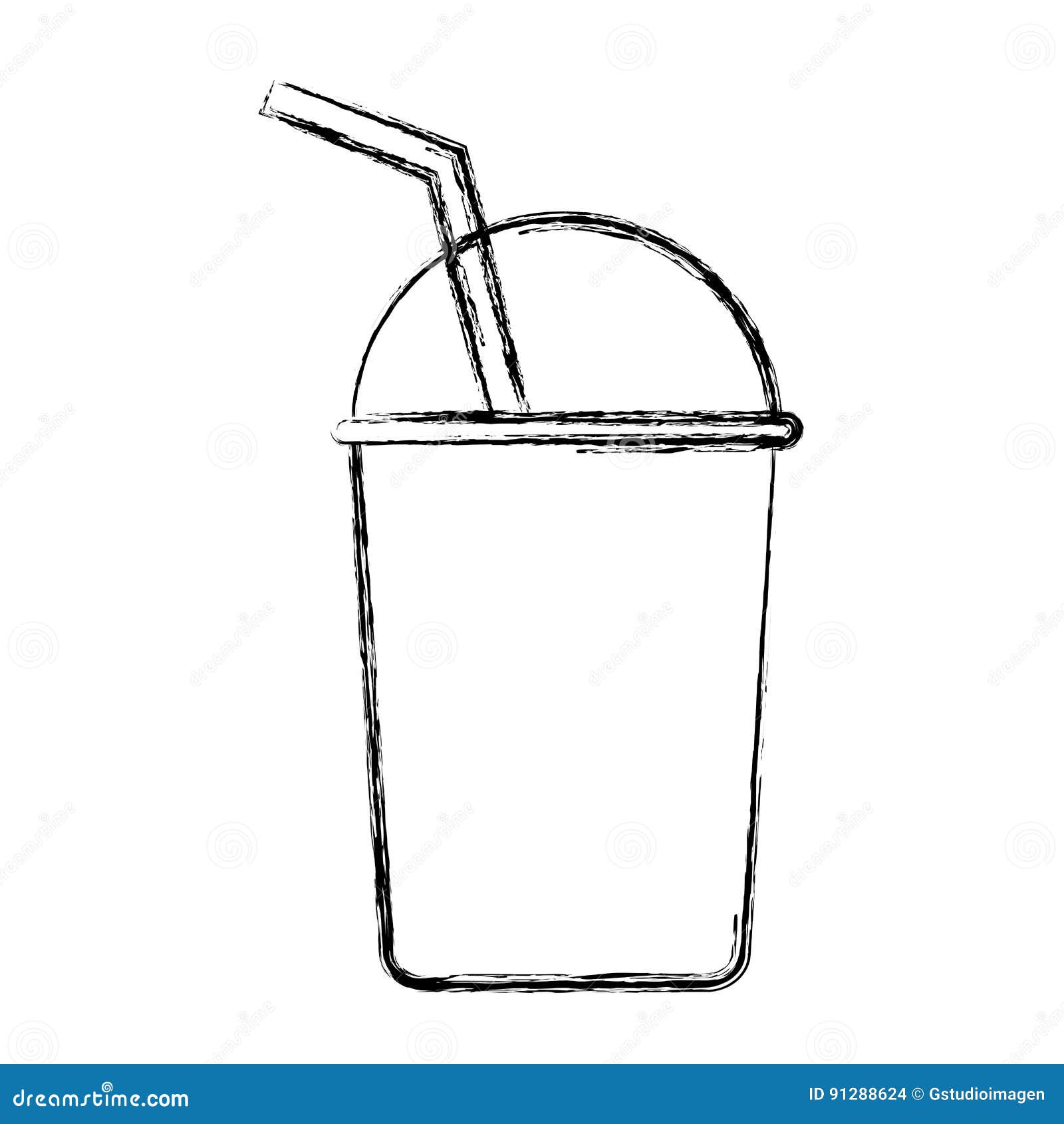 Glass with straw icon stock vector. Illustration of cocktail - 91288624