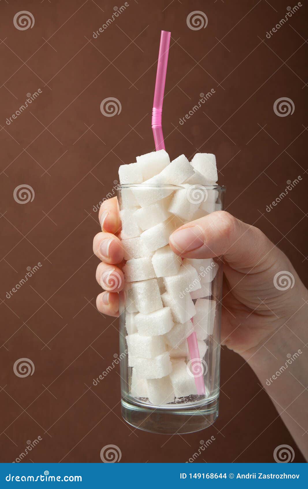 A Glass of Sugar in His Hand, a Soda Stock Photo - Image of food, diet ...