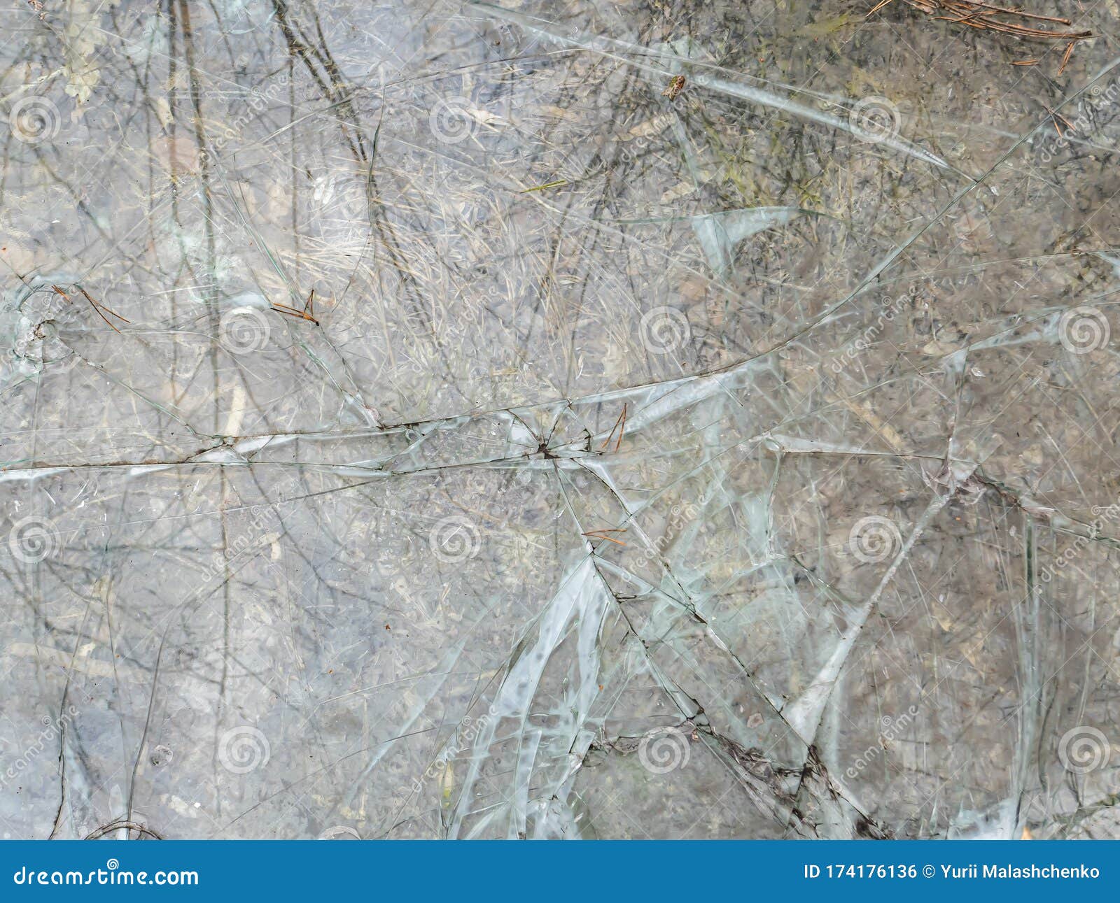 The Glass Surface is Broken into Small Fragments. Stock Photo - Image ...