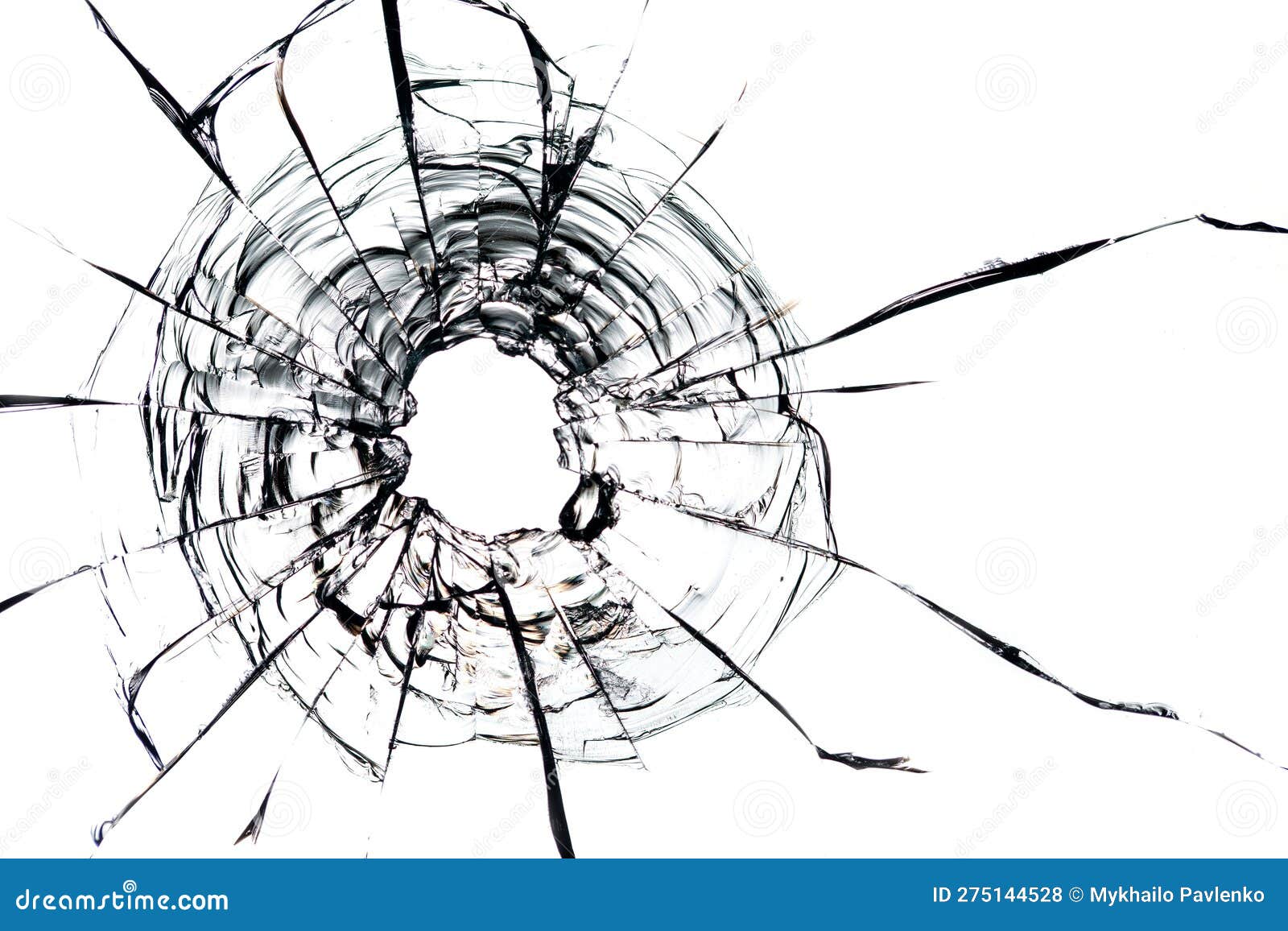 Bullet Impact: Glass Cracks in Detail Close Up Stock Photo - Image of ...