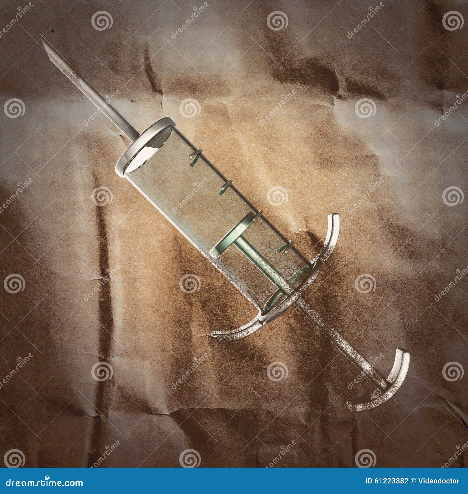 Glass Syringe Painted on Paper Stock Photo - Image of medication ...