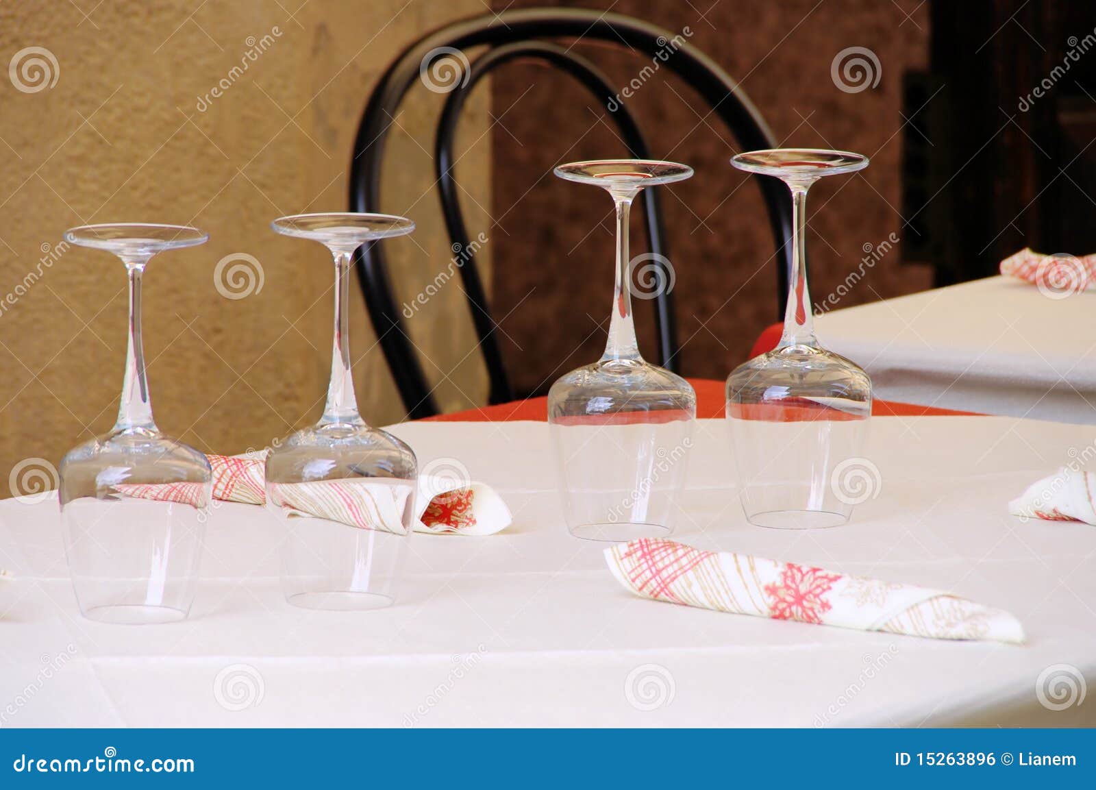 Glass on table stock photo. Image of service, dish, decoration - 15263896