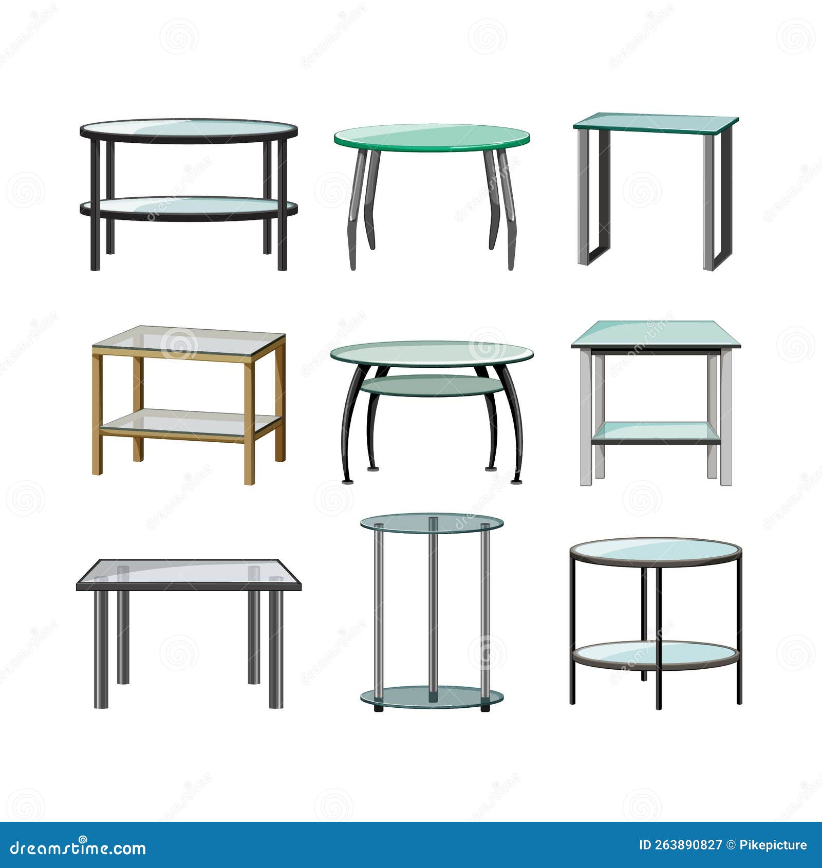 Glass Table Set Cartoon Vector Illustration Stock Vector - Illustration ...