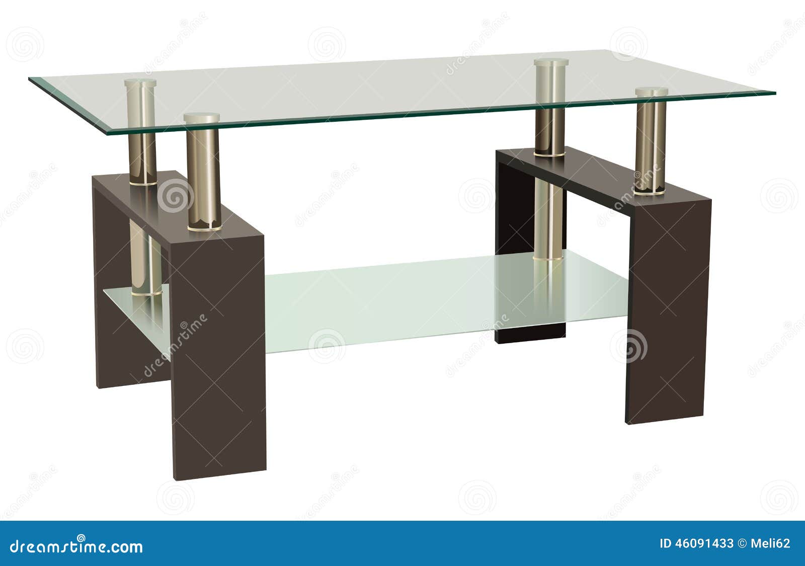 Glass table stock vector. Illustration of modern, stylish - 46091433