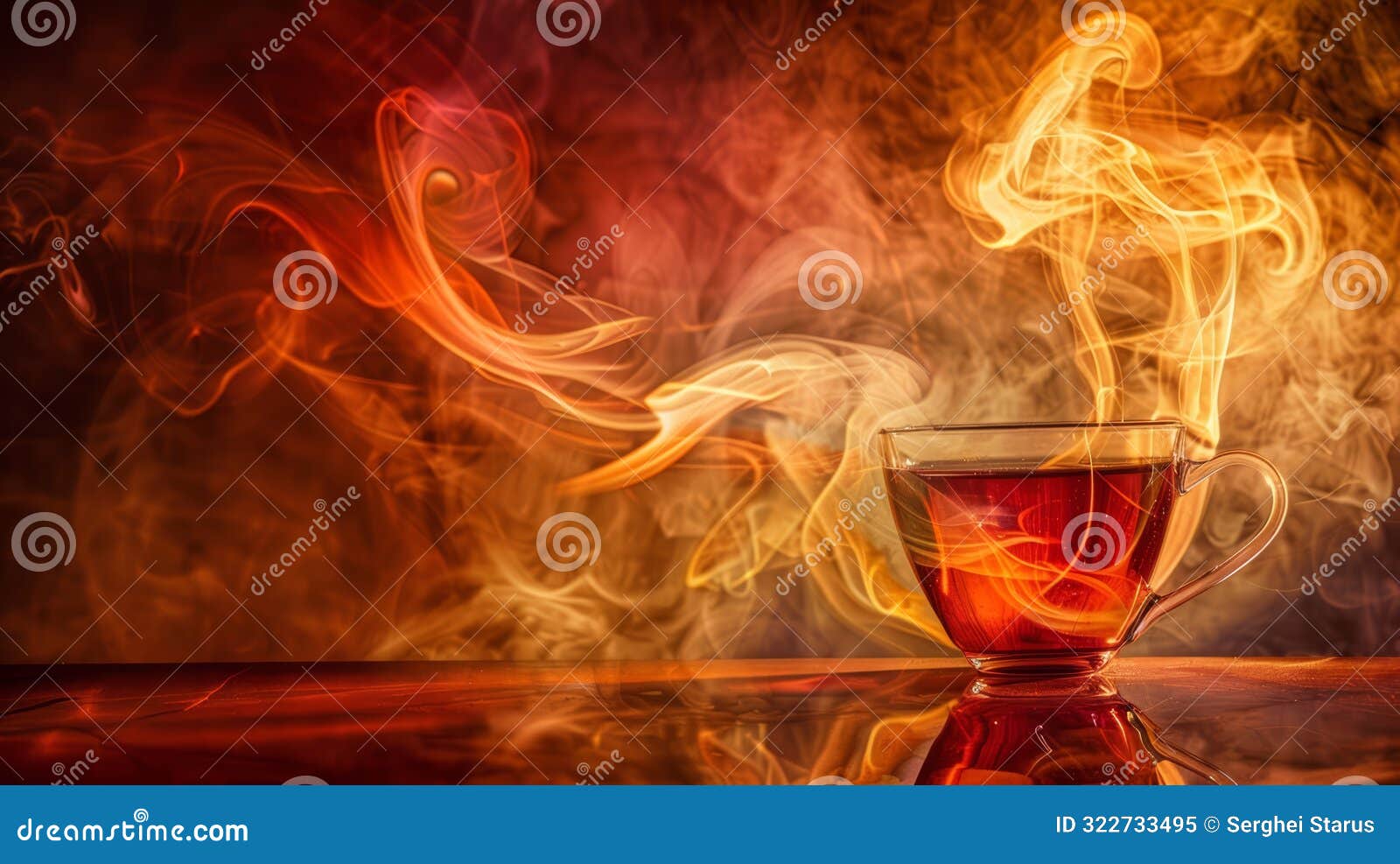 A Glass of Tea with Smoke Coming Out the Top, AI Stock Image - Image of ...
