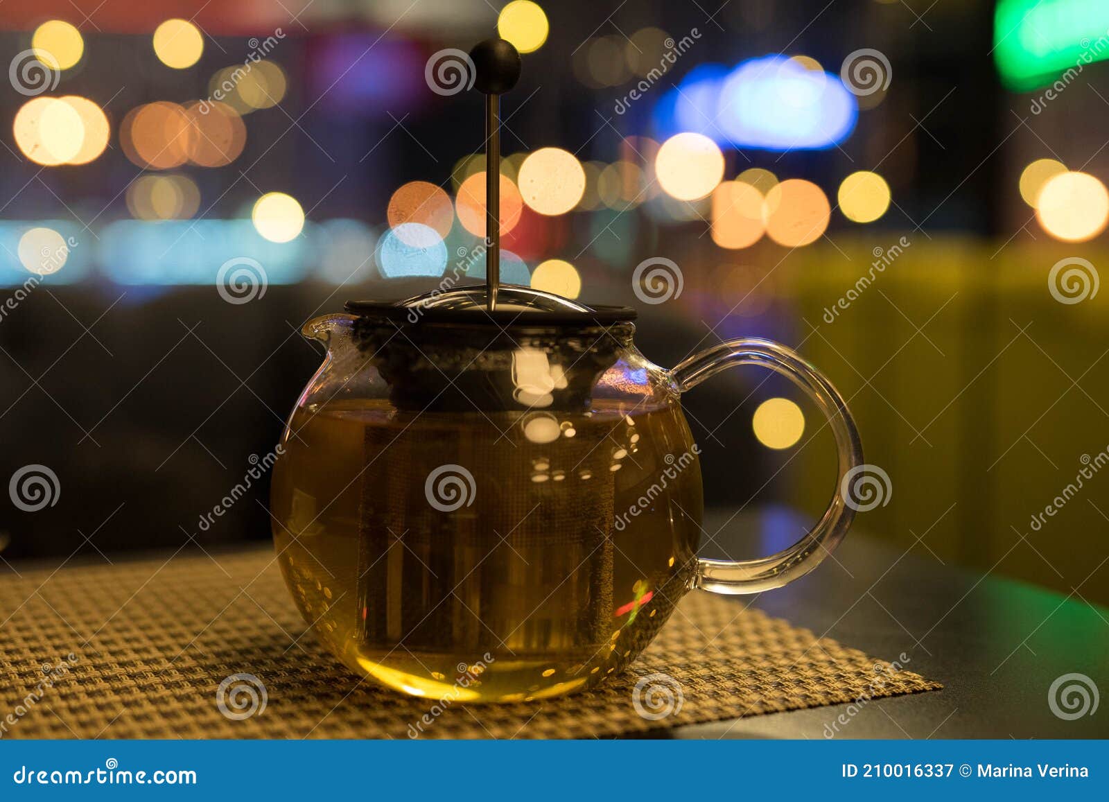 Glass Teapot for Tea with Handle Stock Image - Image of filter, closeup ...