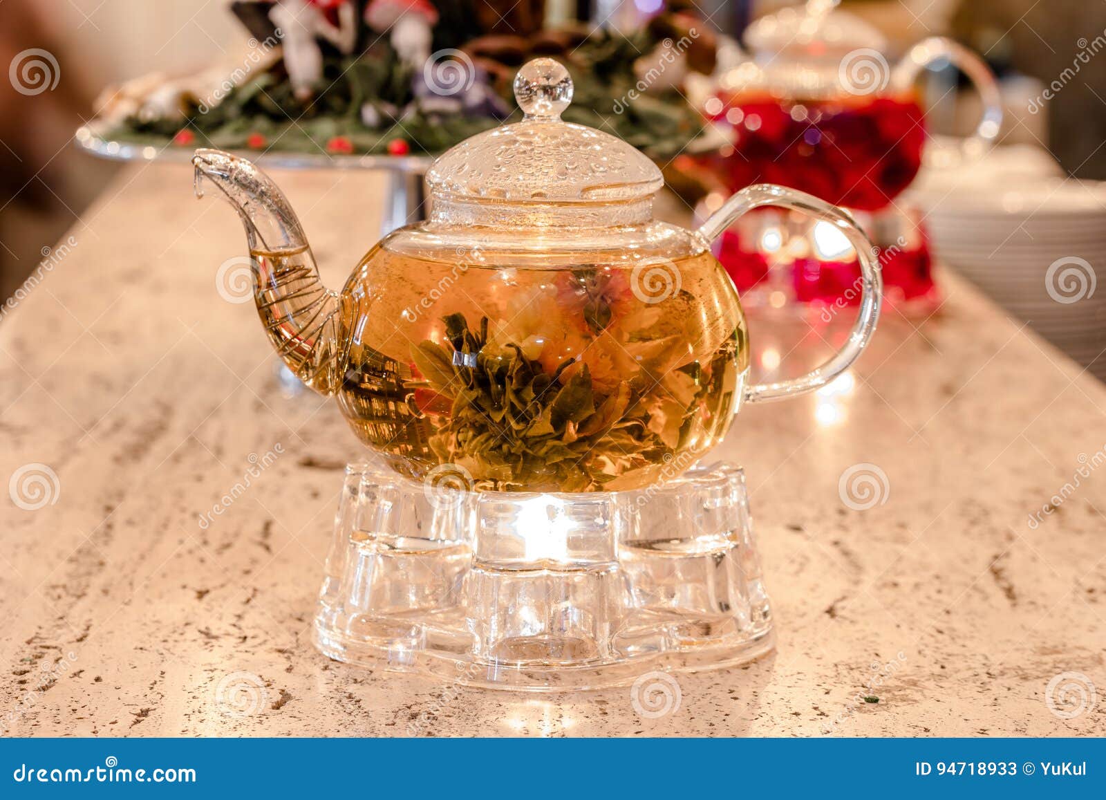 Glass teapot with tea stock image. Image of chinese, beverages - 94718933