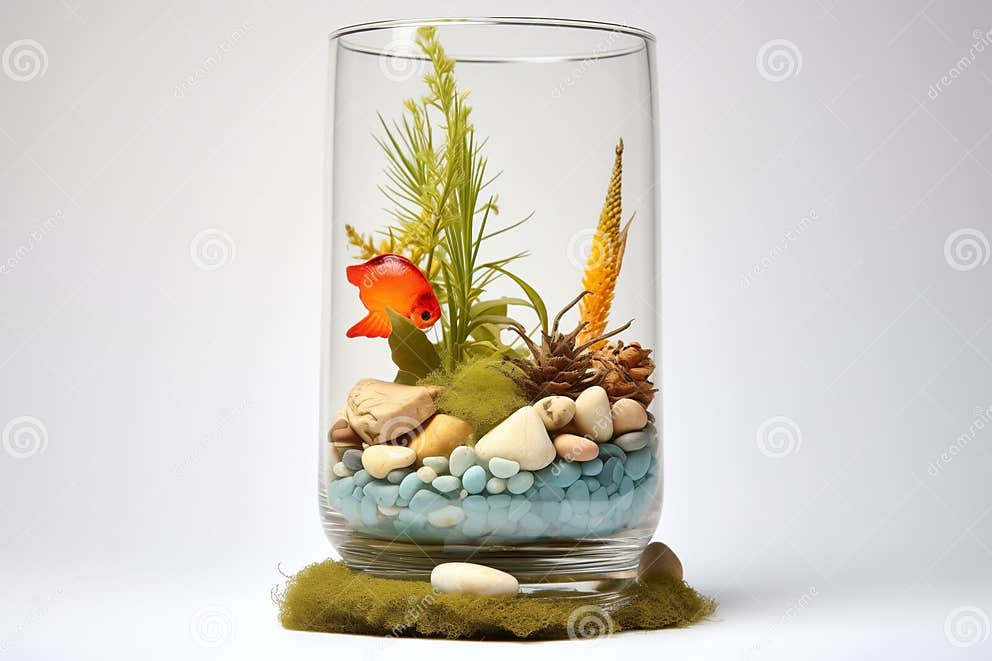 A Glass Terrarium with a Base Layer of Pebbles Stock Image - Image of ...