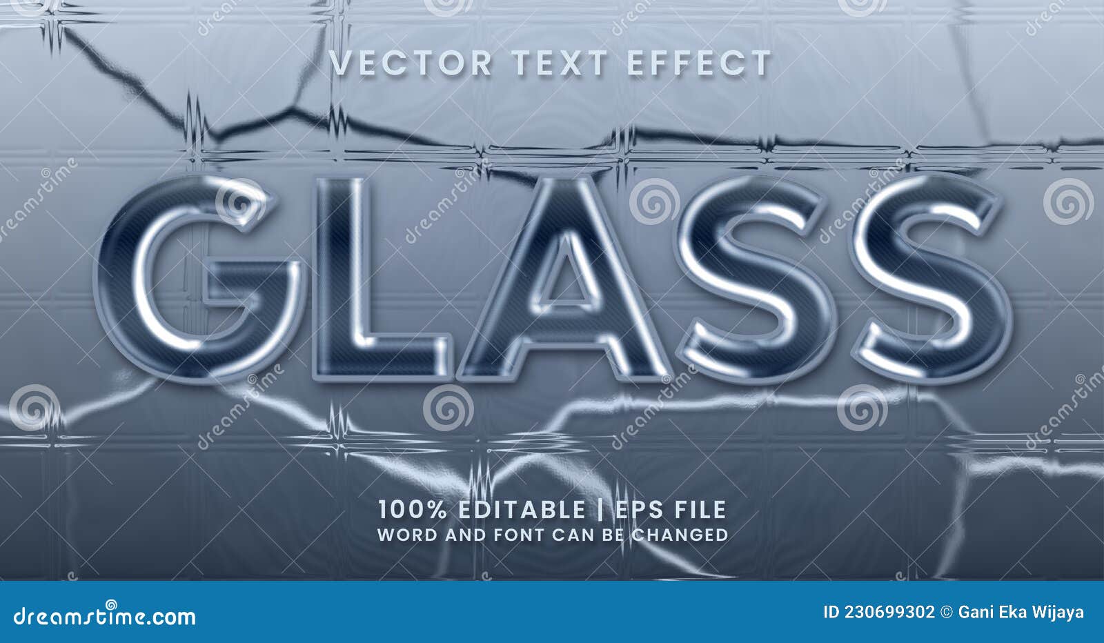 Glass text effect style stock vector. Illustration of glass - 230699302