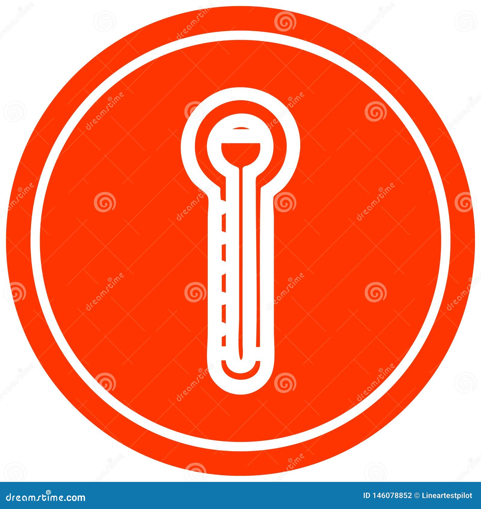 Glass Thermometer Circular Icon Symbol Stock Vector - Illustration of ...
