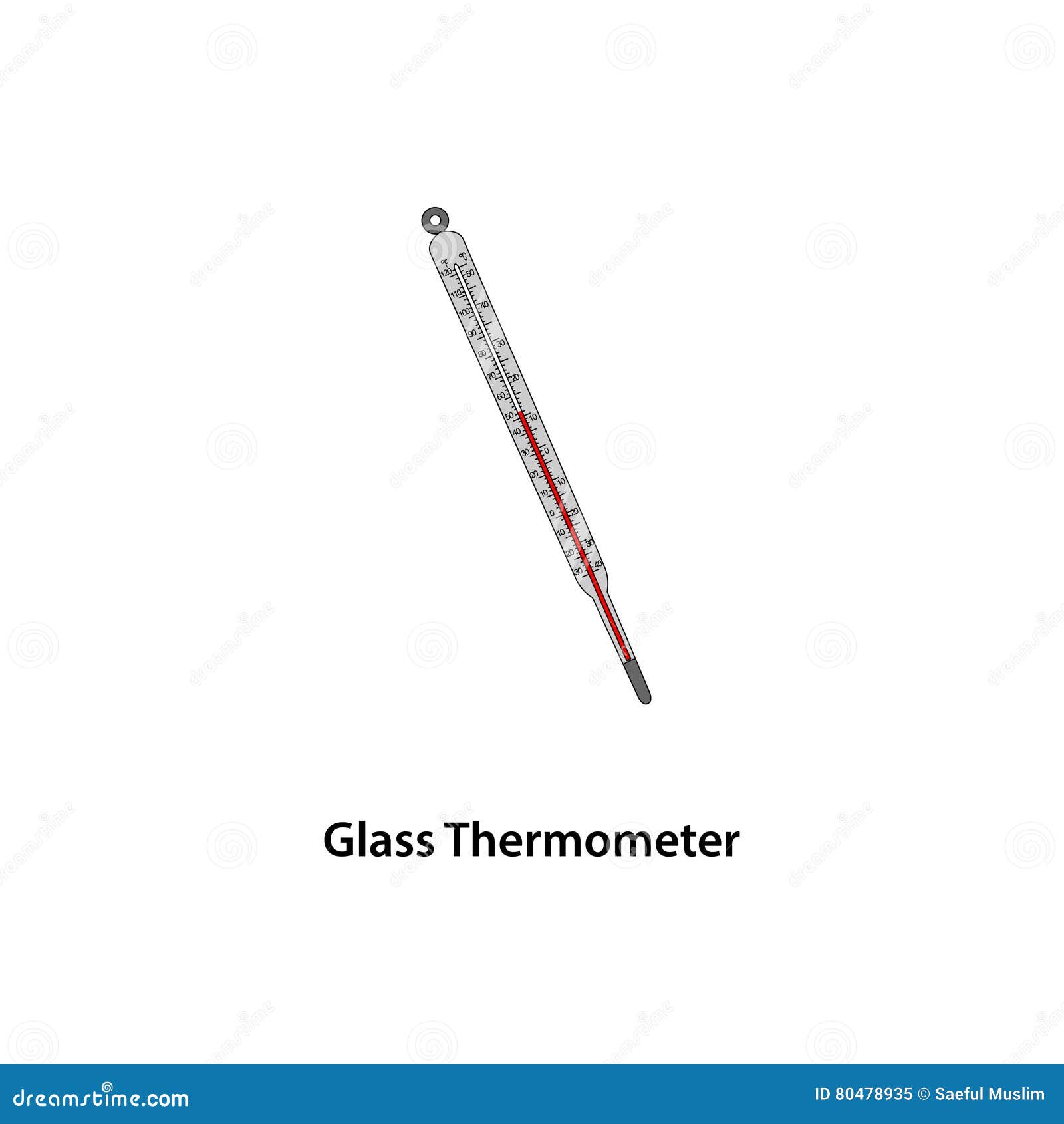 Glass thermometer stock illustration. Illustration of color - 80478935