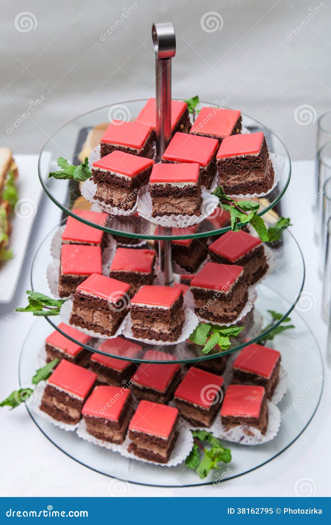 Glass Three Level Cake Stand Stock Image - Image of buffet, fresh: 38162795