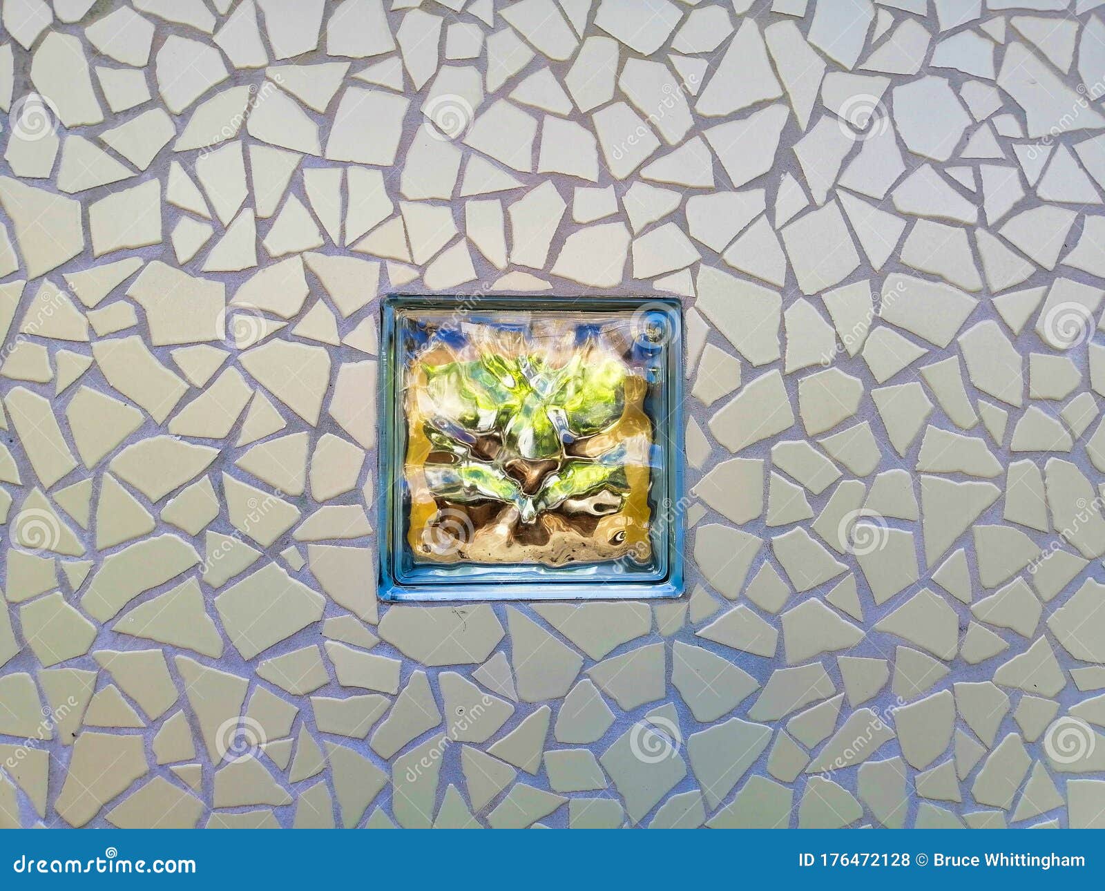 Glass Tile Embedded in Stone Wall Stock Photo - Image of wall, stone ...